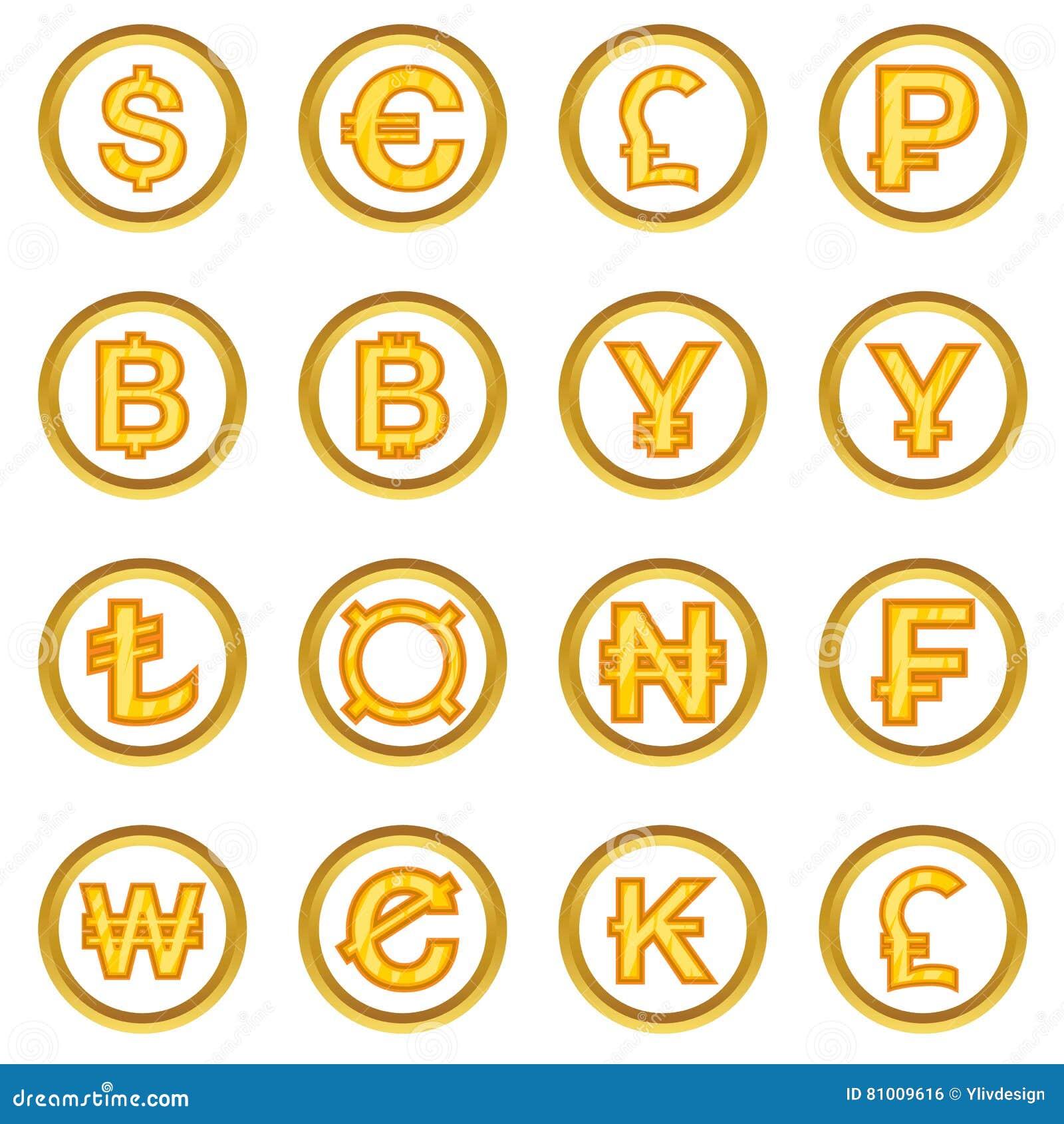 Currency Vector Set, Cartoon Style Stock Vector - Illustration of bank ...