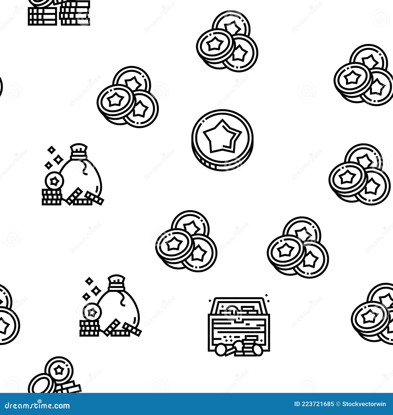 Currency Video Games Vector Seamless Pattern Stock Vector ...