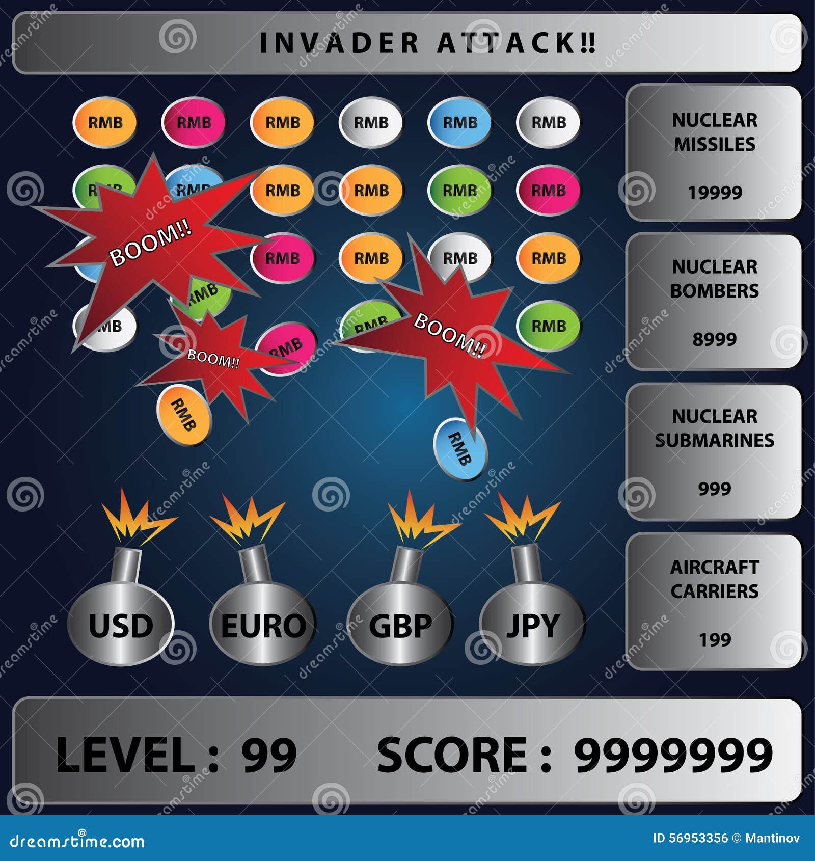 Currency War between USD and CHY Stock Vector - Illustration of ...