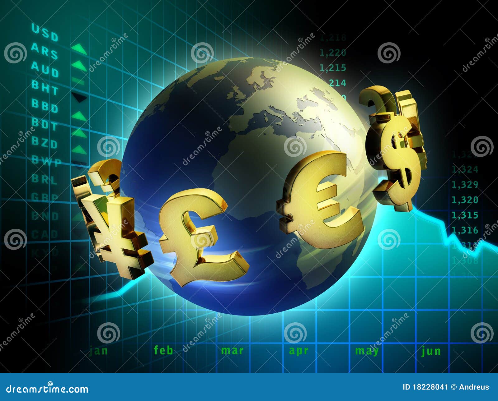 Currency world stock illustration. Illustration of blue - 18228041