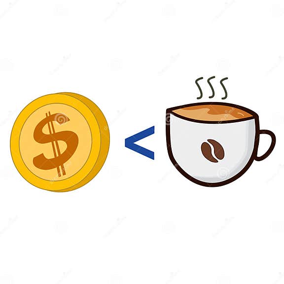 The Currency is Worth less Than the Cup Coffee. Stock Vector ...