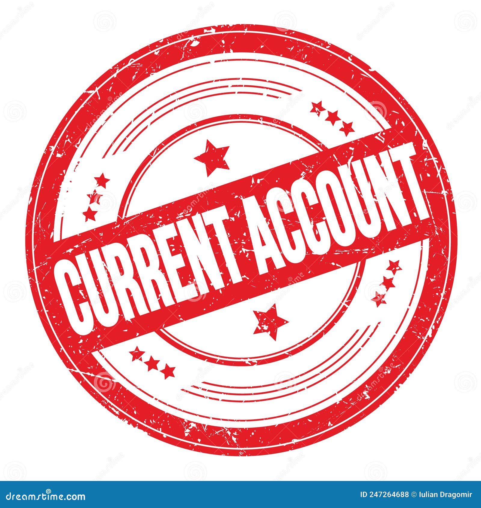 CURRENT ACCOUNT Text on Red Round Grungy Stamp Stock Illustration ...