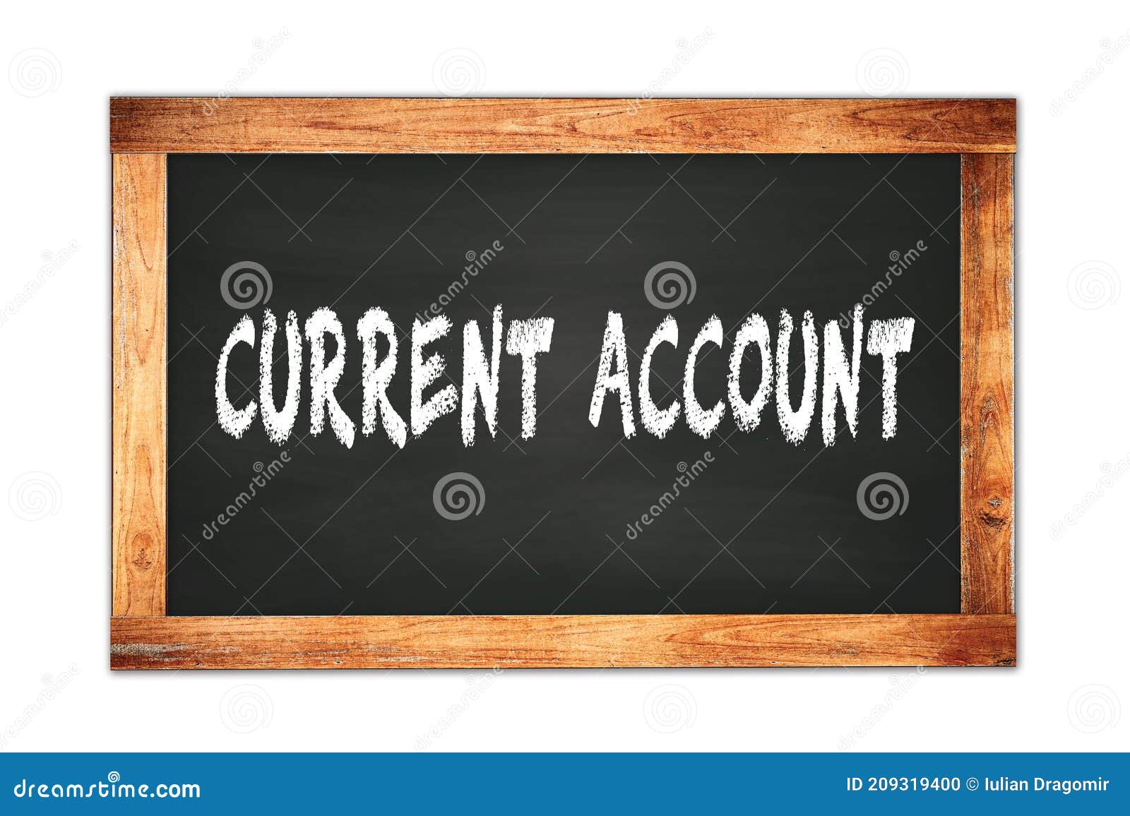 CURRENT ACCOUNT Text Written on Wooden Frame School Blackboard Stock ...
