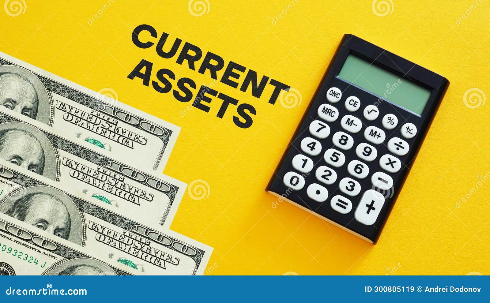 Current Assets is Shown Using the Text and Photo of Dollars and ...