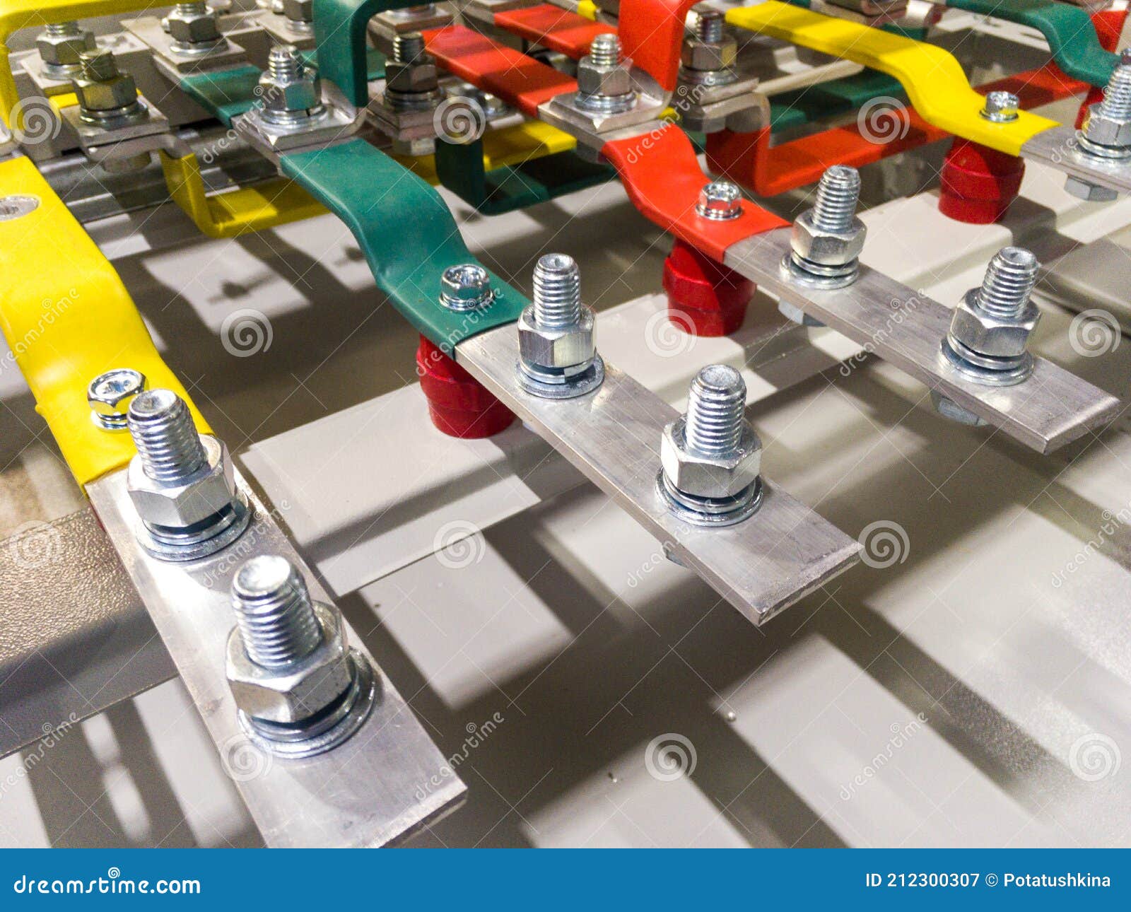 Current Busbars In A Three Phase Electrical Panel Royalty-Free Stock ...