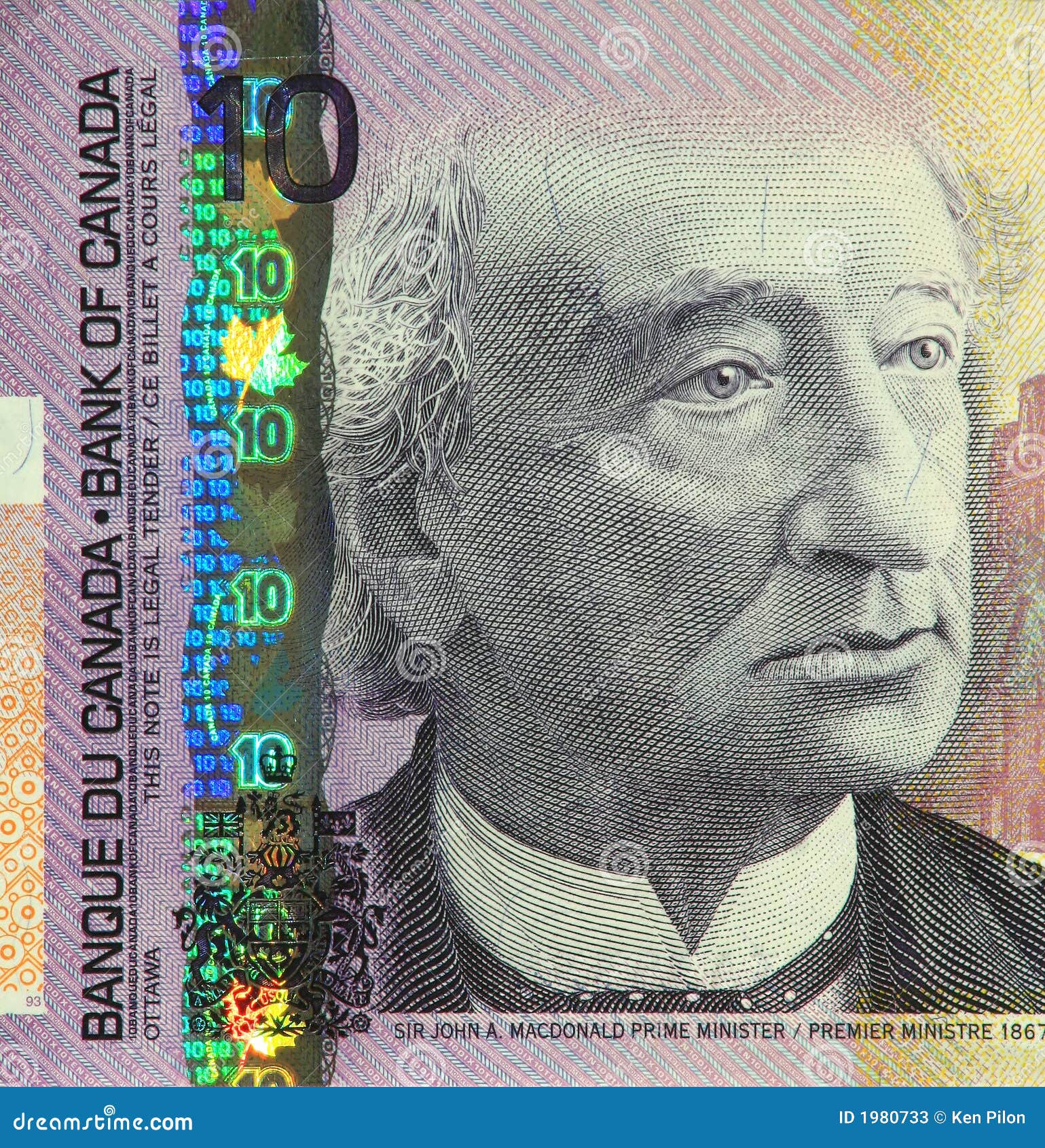 Current Canadian $10 Banknote Stock Image - Image of canada, money: 1980733