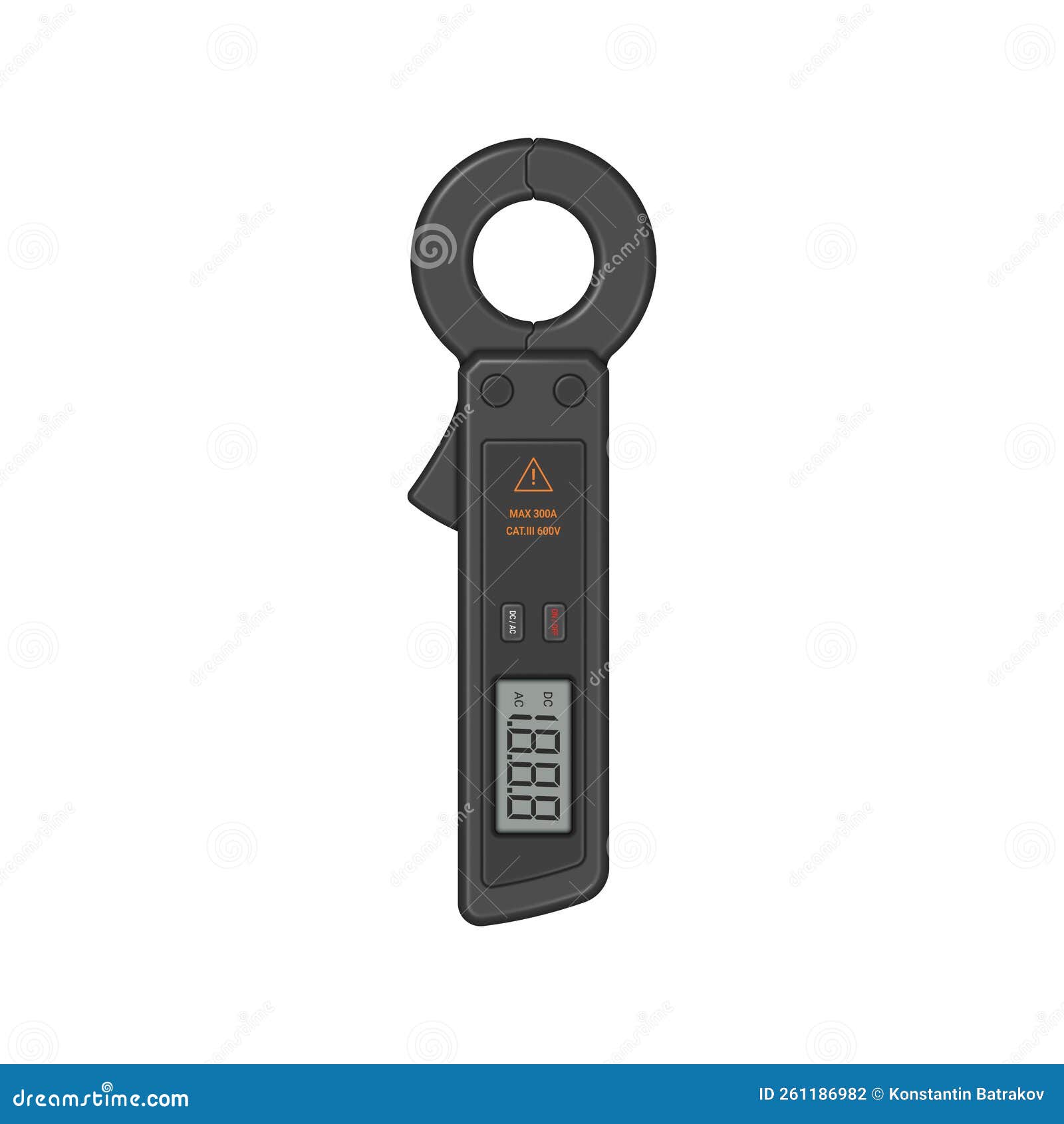 Current Clamp Meter on White Background. Stock Vector - Illustration of ...