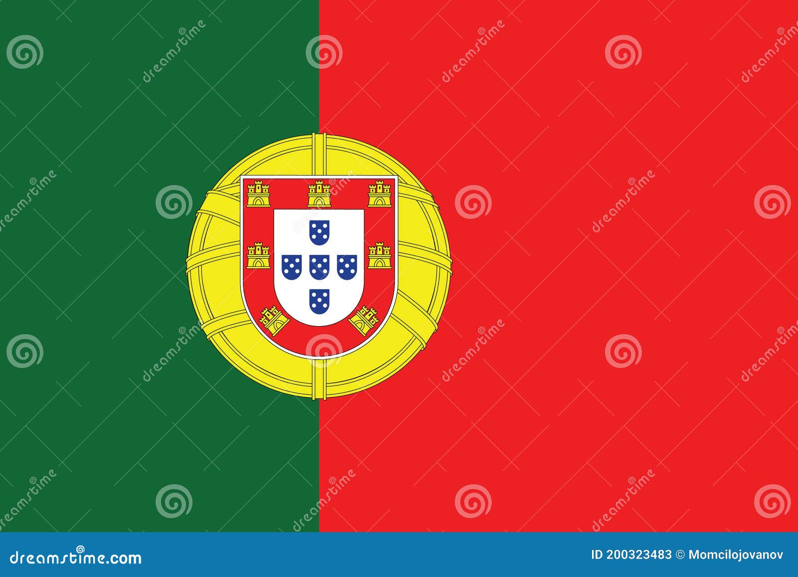 Current Flag of Portugal stock vector. Illustration of kingdom - 200323483