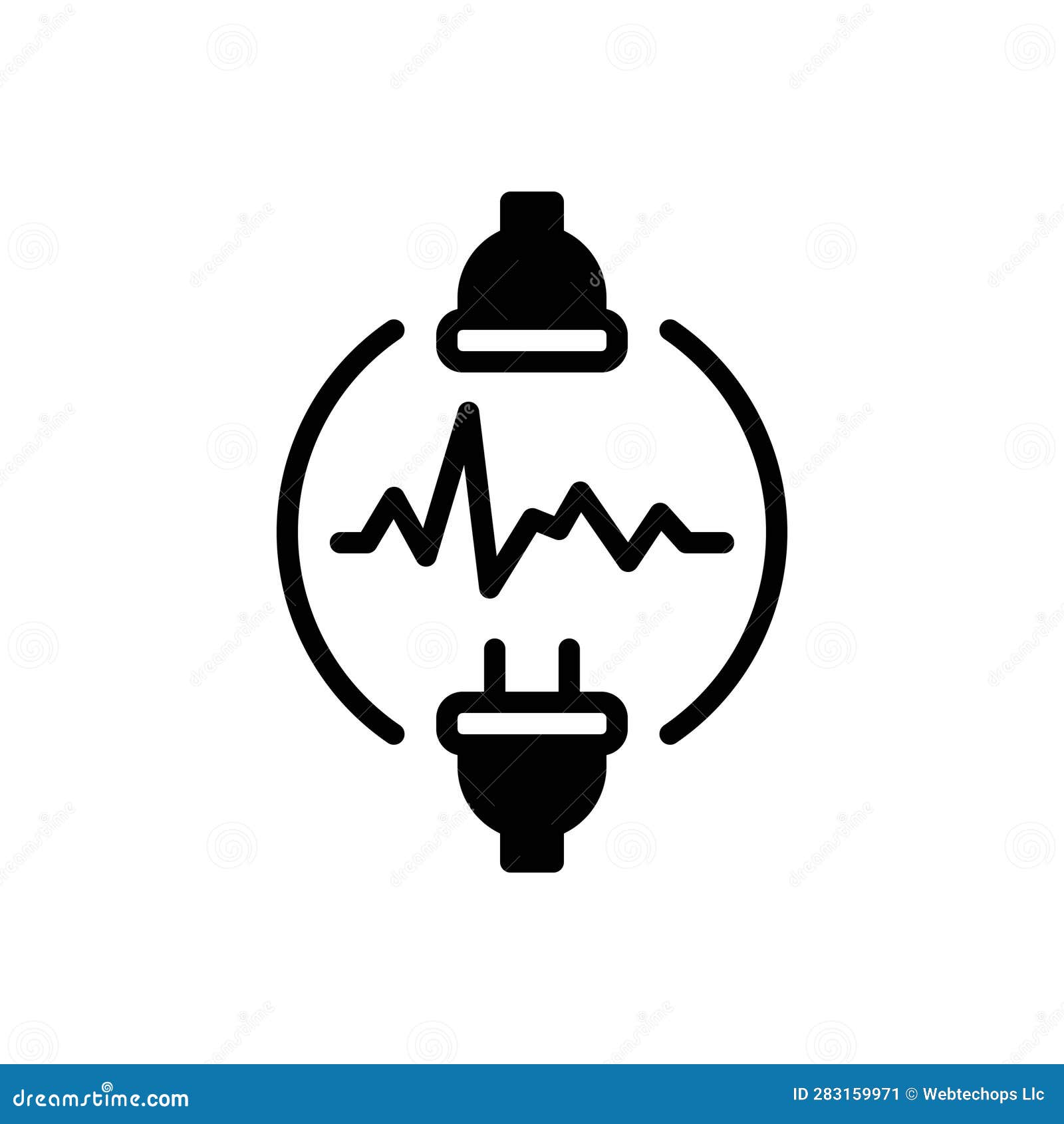 Black Solid Icon for Current, Electric and Cable Stock Vector ...