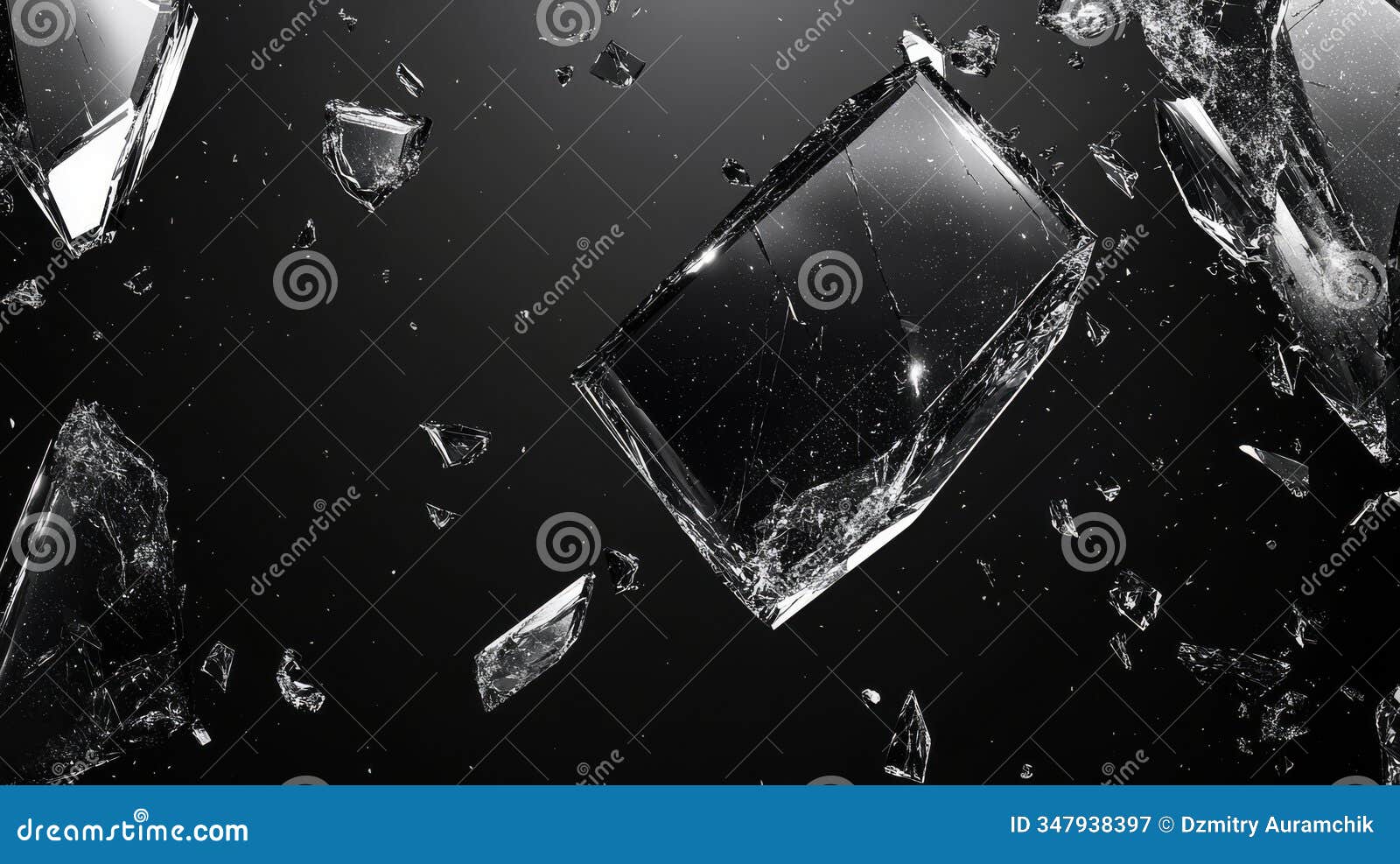 A Current Illustration Showing Fragments of Smashed Mirror Shards on a ...