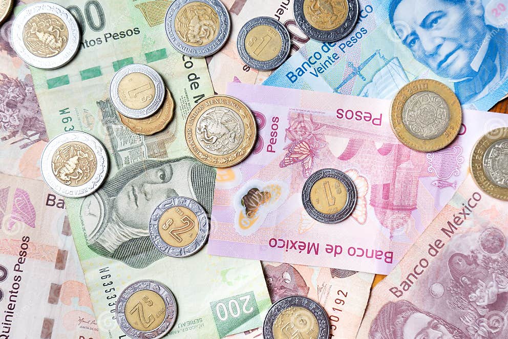 Current mexican Pesos stock image. Image of bills, closeup - 173546495