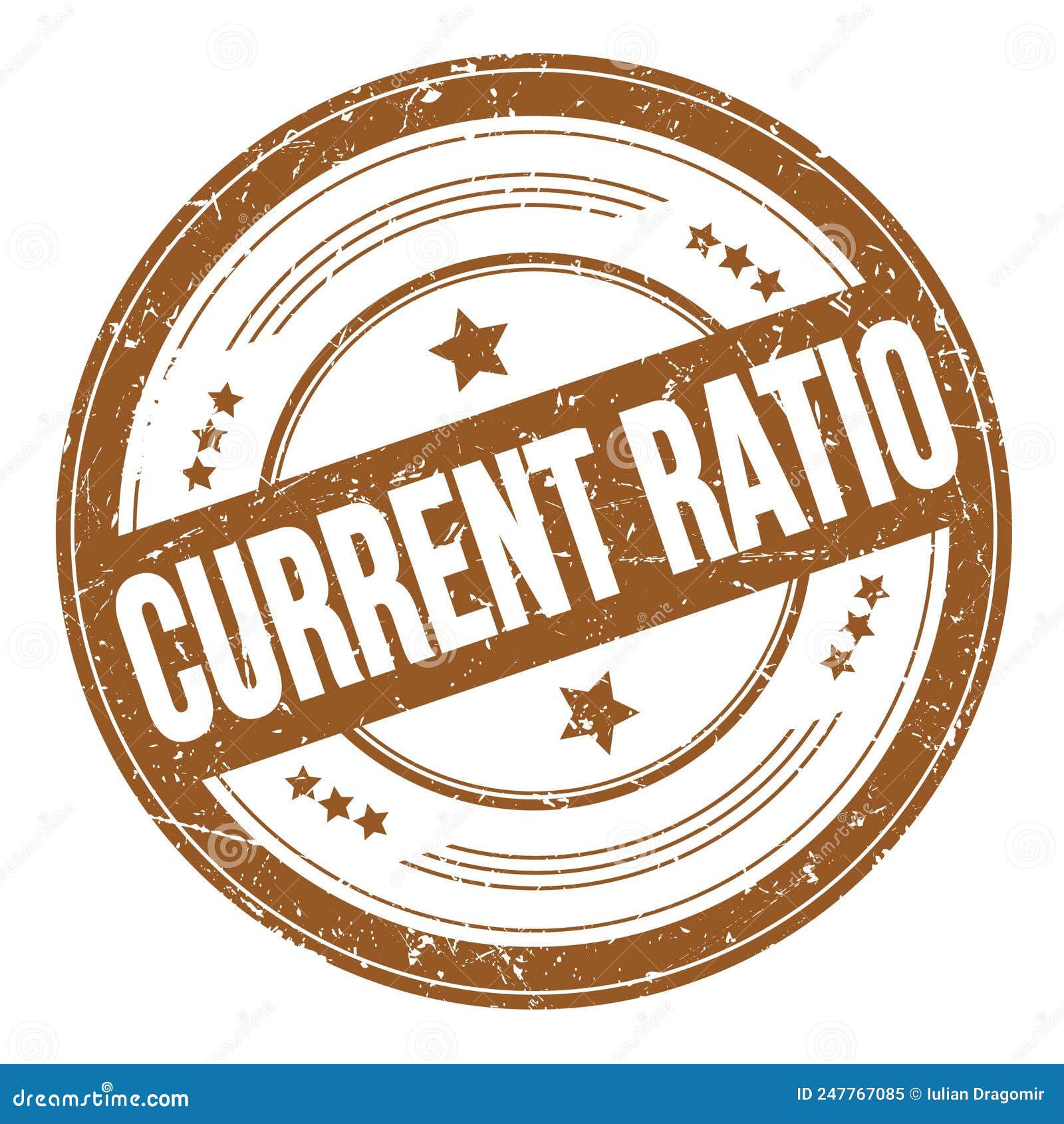CURRENT RATIO Text on Brown Round Grungy Stamp Stock Illustration ...