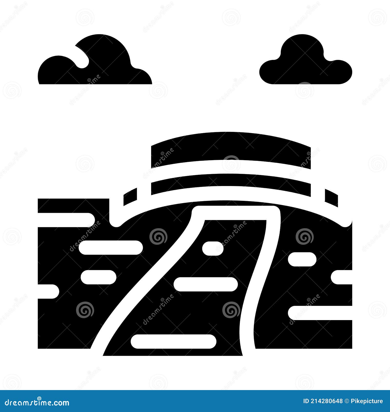 Current River with Bridge Icon Vector Glyph Illustration Stock Vector ...