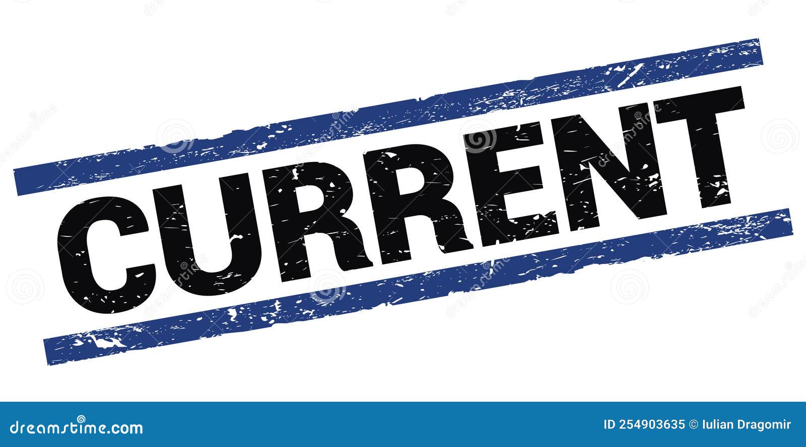 CURRENT Text on Black-blue Rectangle Stamp Sign Stock Illustration ...