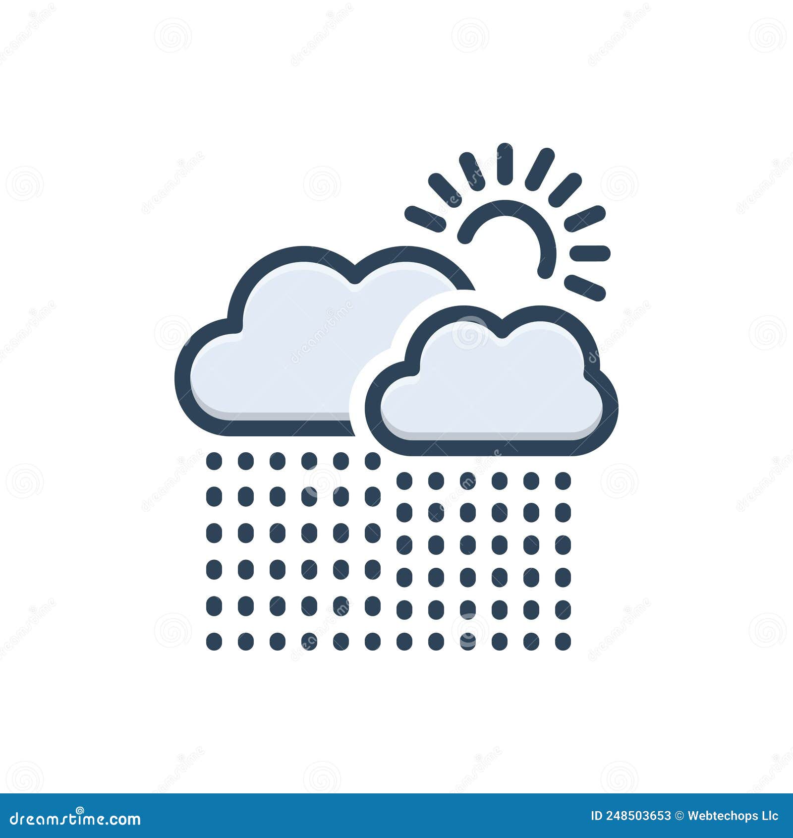 Color Illustration Icon for Currently, Presently and Sun Stock ...