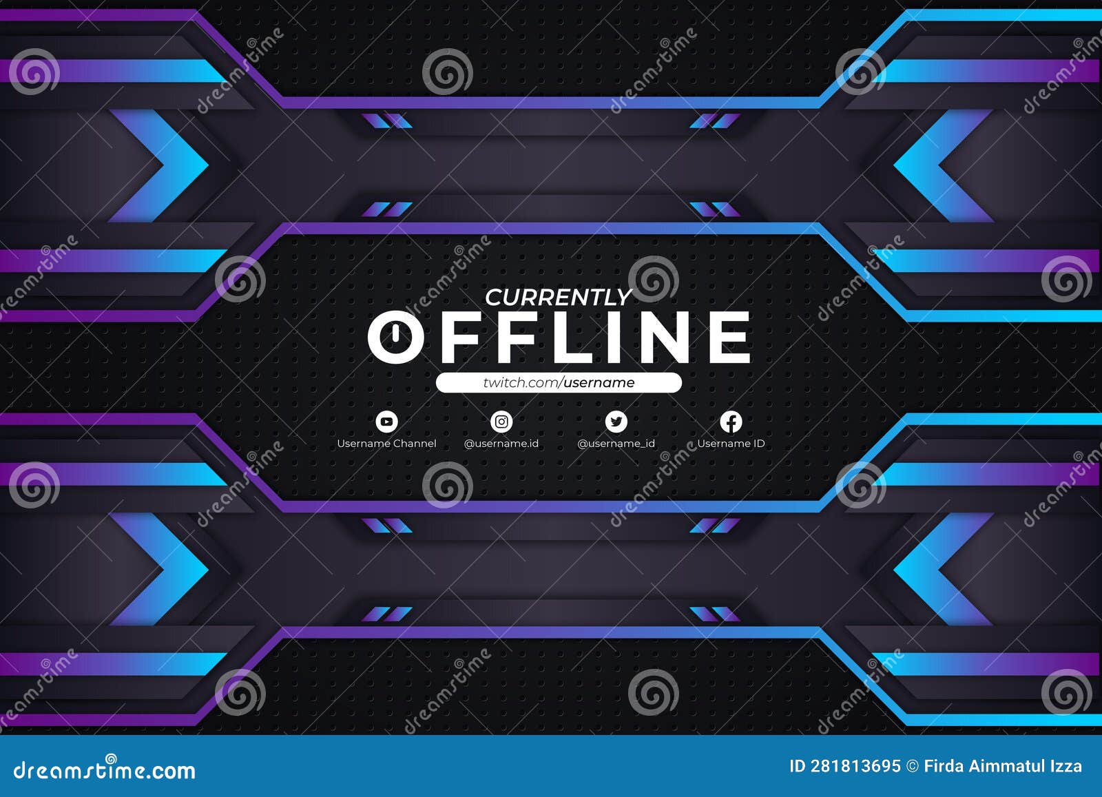 Currently Offline Abstract Background Design Overlapped Shape Stock ...