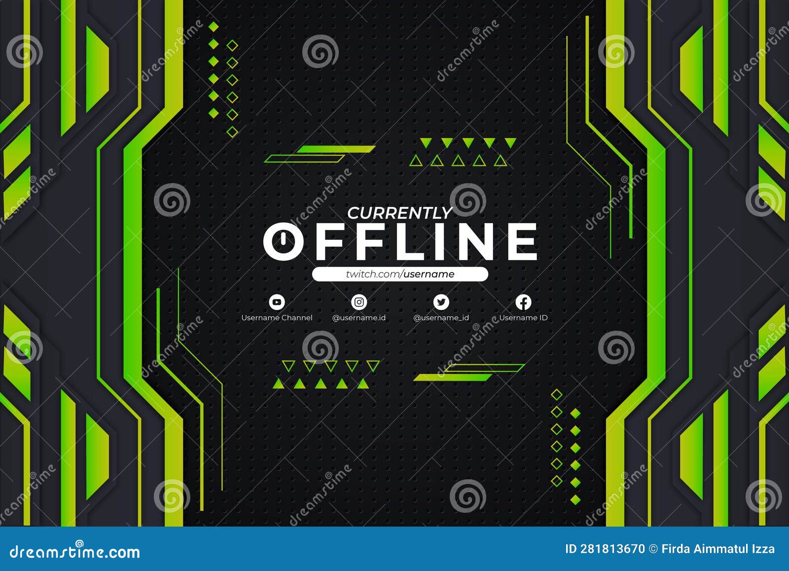 Currently Offline Abstract Background Design Overlapped Shape Stock ...
