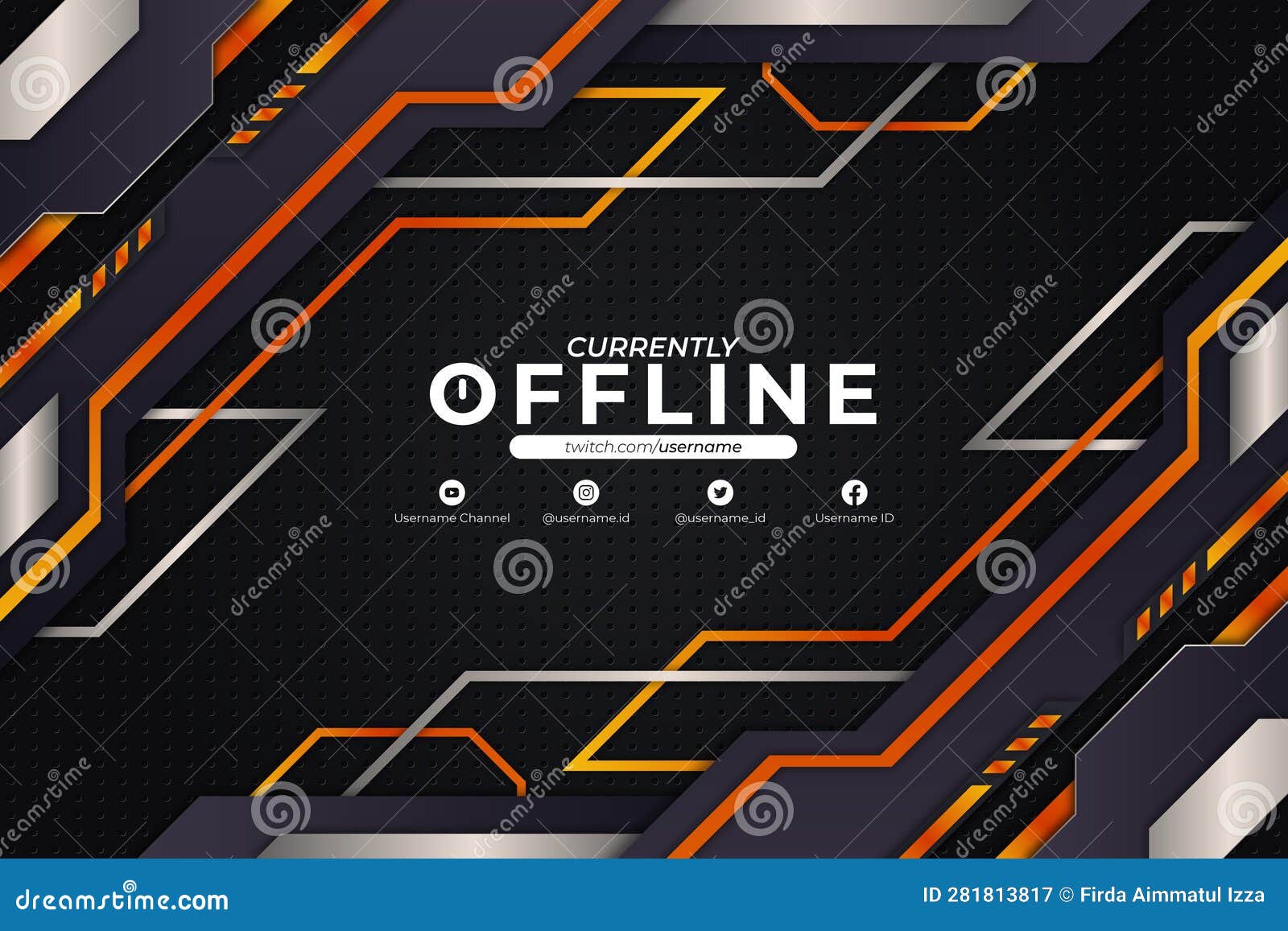 Currently Offline Abstract Background Design Overlapped Shape Stock ...