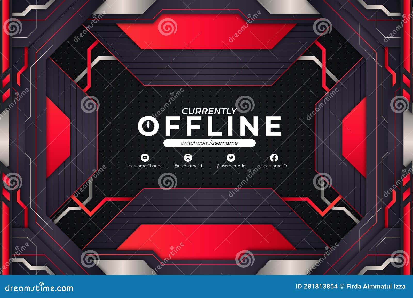 Currently Offline Abstract Background Design Overlapped Shape Stock ...