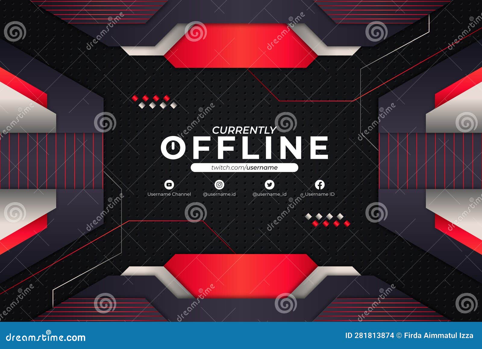 Currently Offline Abstract Background Design Overlapped Shape Stock ...