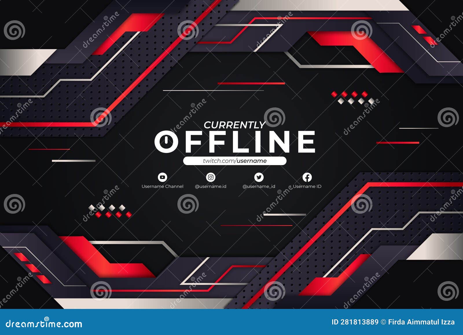 Currently Offline Abstract Background Design Overlapped Shape Stock ...