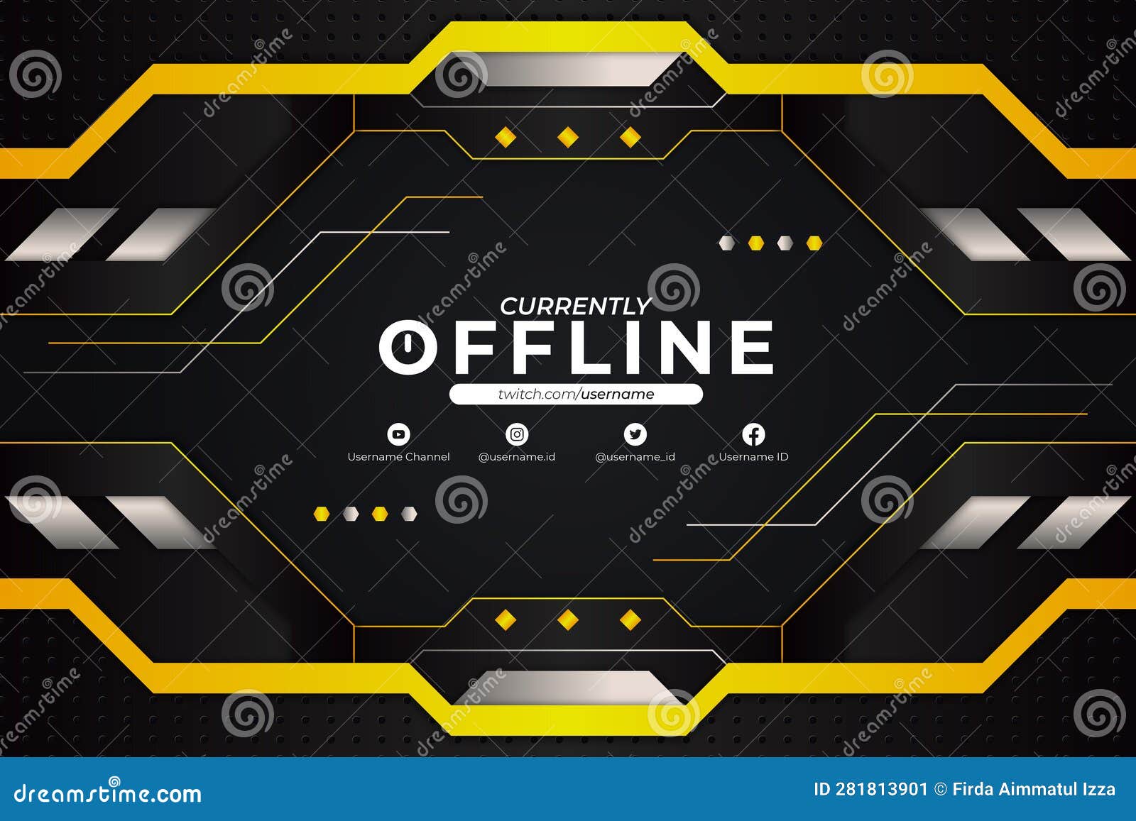 Currently Offline Abstract Background Design Overlapped Shape Stock ...