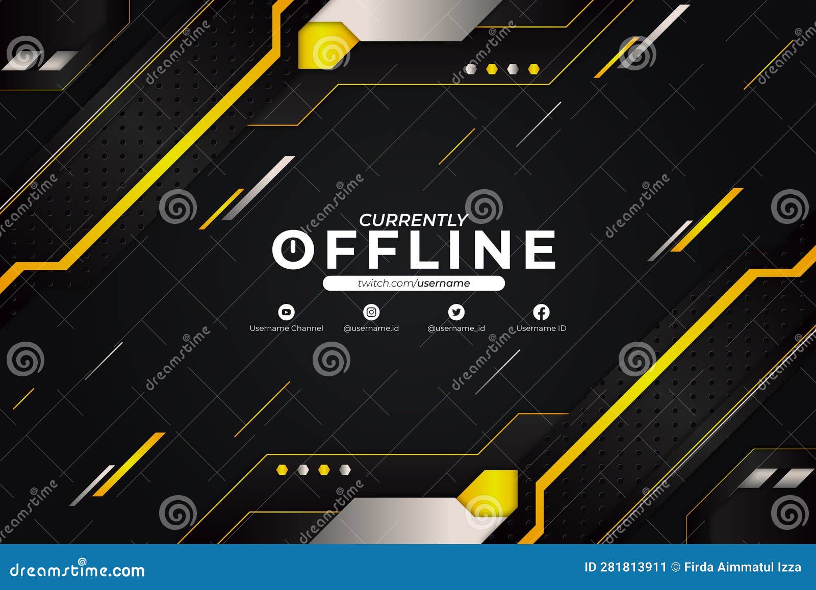Currently Offline Abstract Background Design Overlapped Shape Stock ...