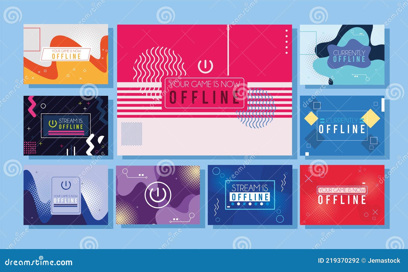 Currently Offline Nine Templates Stock Vector - Illustration of ...