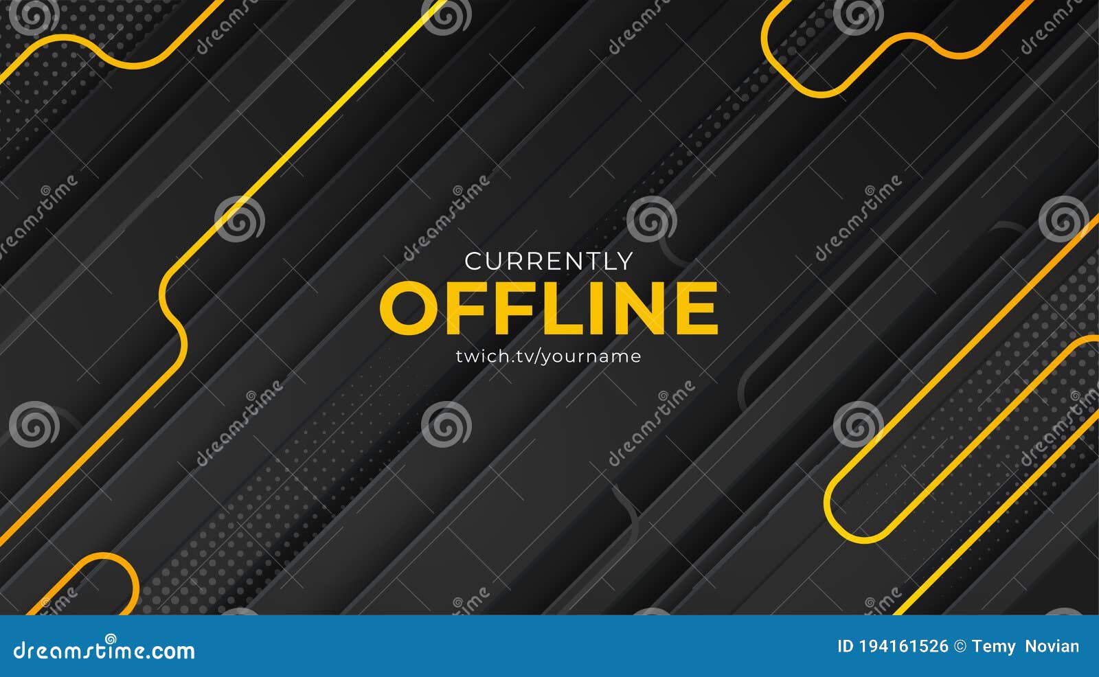 Offline Twitch Luxury Hud Screen Banner 16:9 For Stream. Offline Black ...