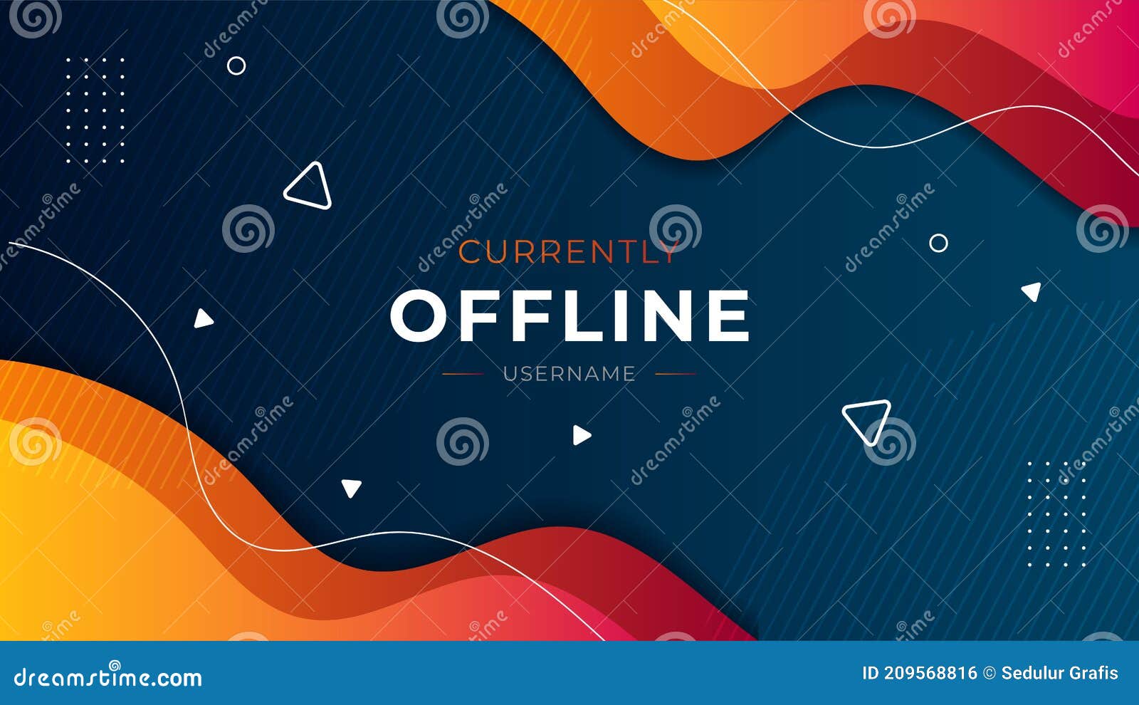 Currently Offline Twitch Banner Background Vector Template. Liquid ... Currently Offline Twitch Banner Background Vector Template. Liquid ...