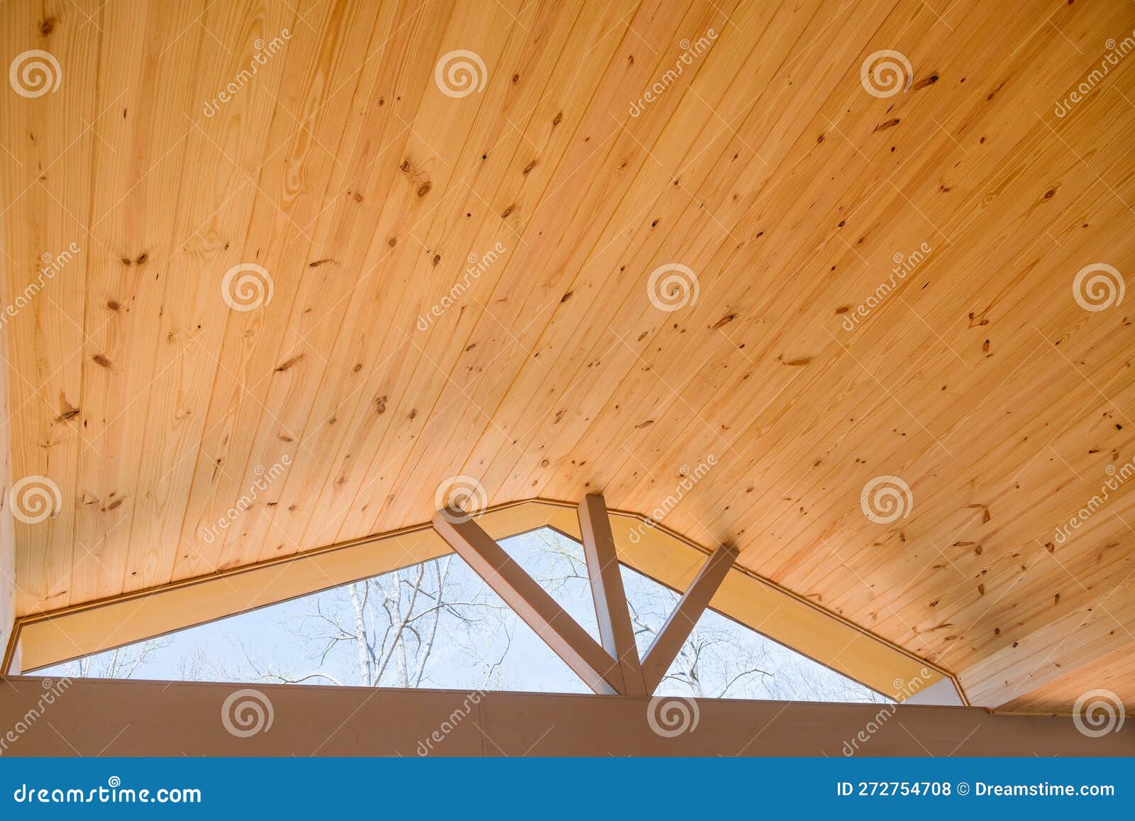 Currently, the Wooden Structure Roof Visor of a New House is Under ...