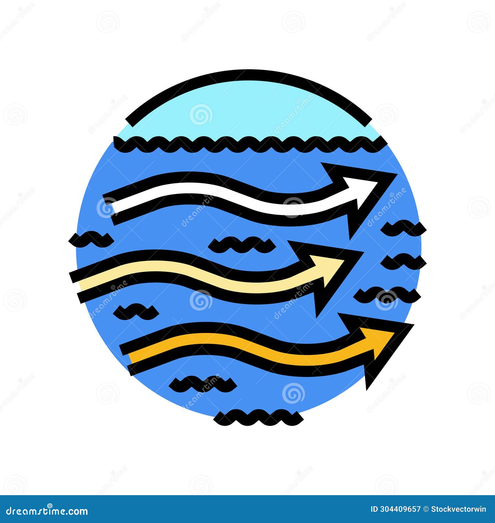 Currents Tidal Power Color Icon Vector Illustration Stock Illustration ...