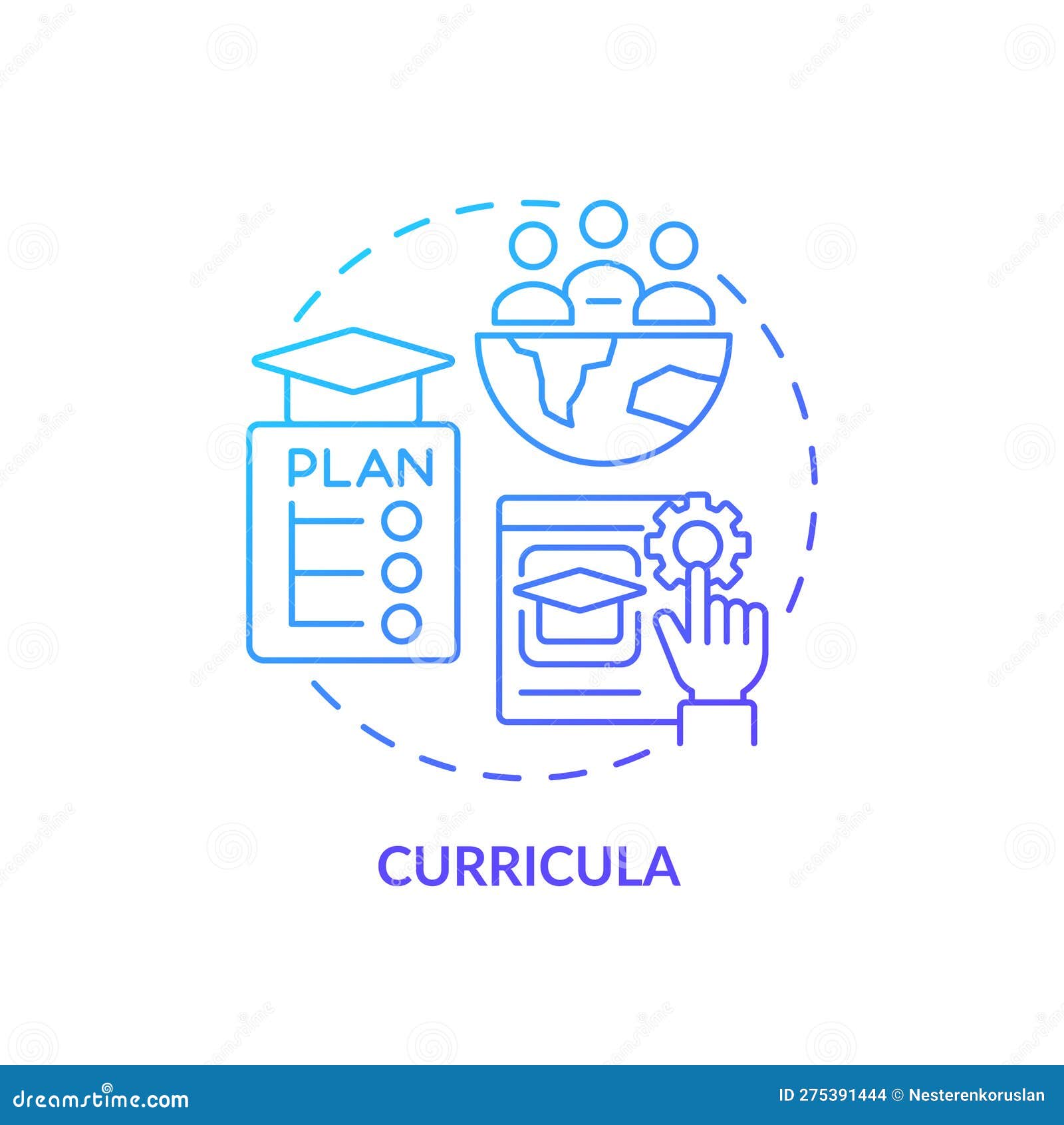 Curricula Blue Gradient Concept Icon Stock Illustration - Illustration ...