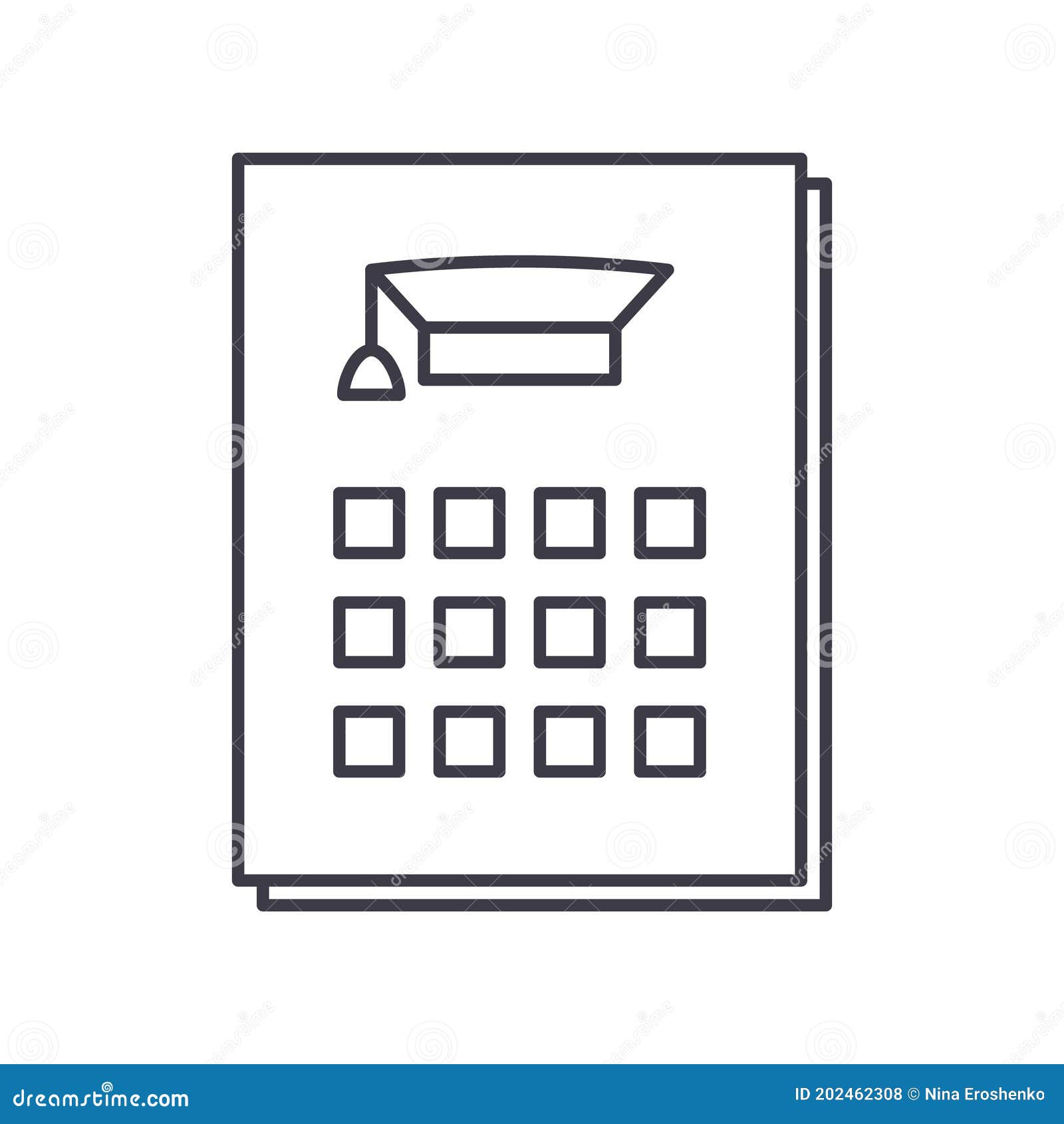 Curriculum Icon, Linear Isolated Illustration, Thin Line Vector, Web ...