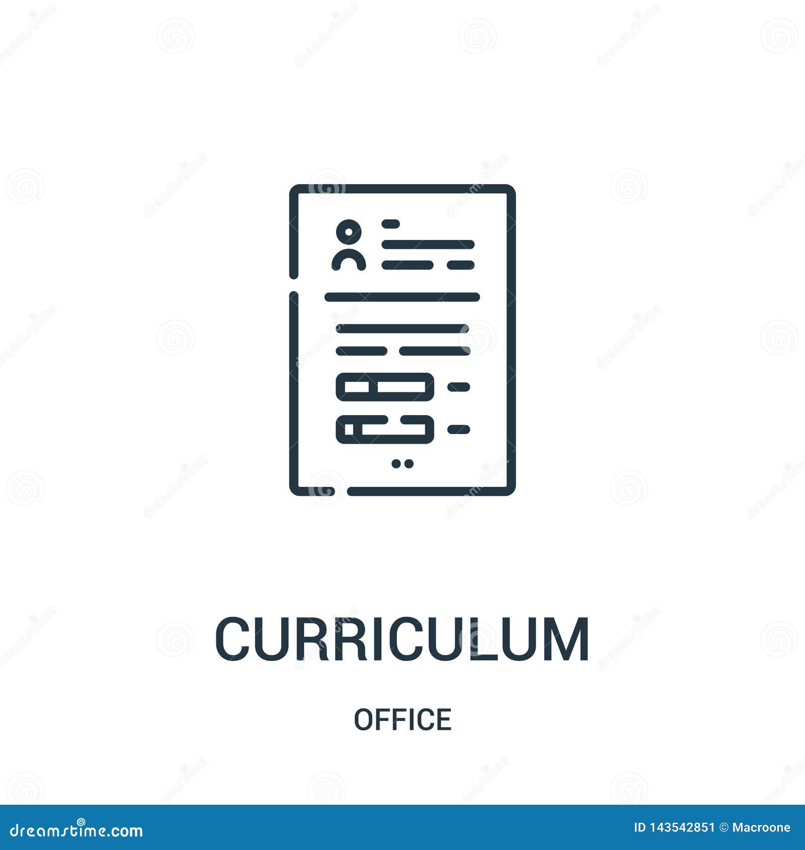 Curriculum Icon Vector from Office Collection. Thin Line Curriculum ...