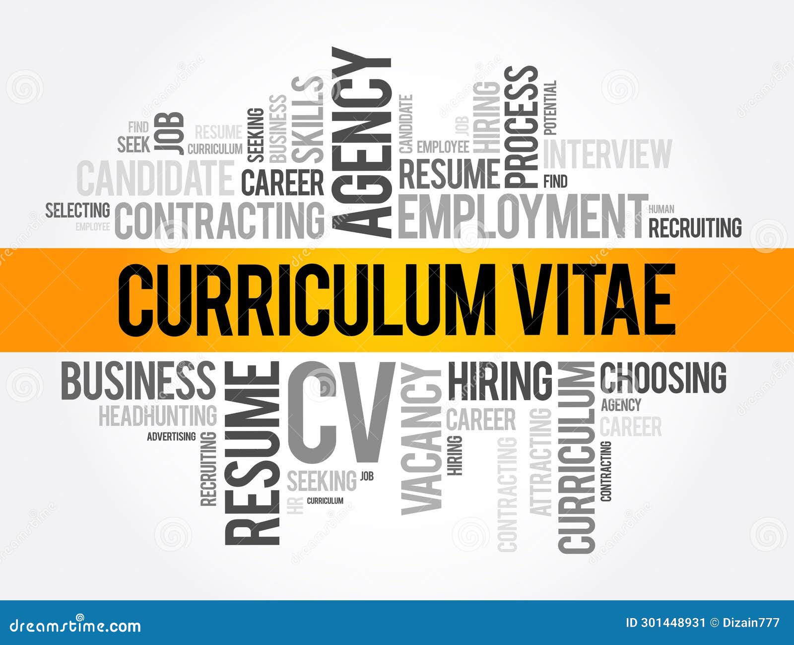Curriculum Vitae CV - Word Cloud Collage, Business Concept Background ...
