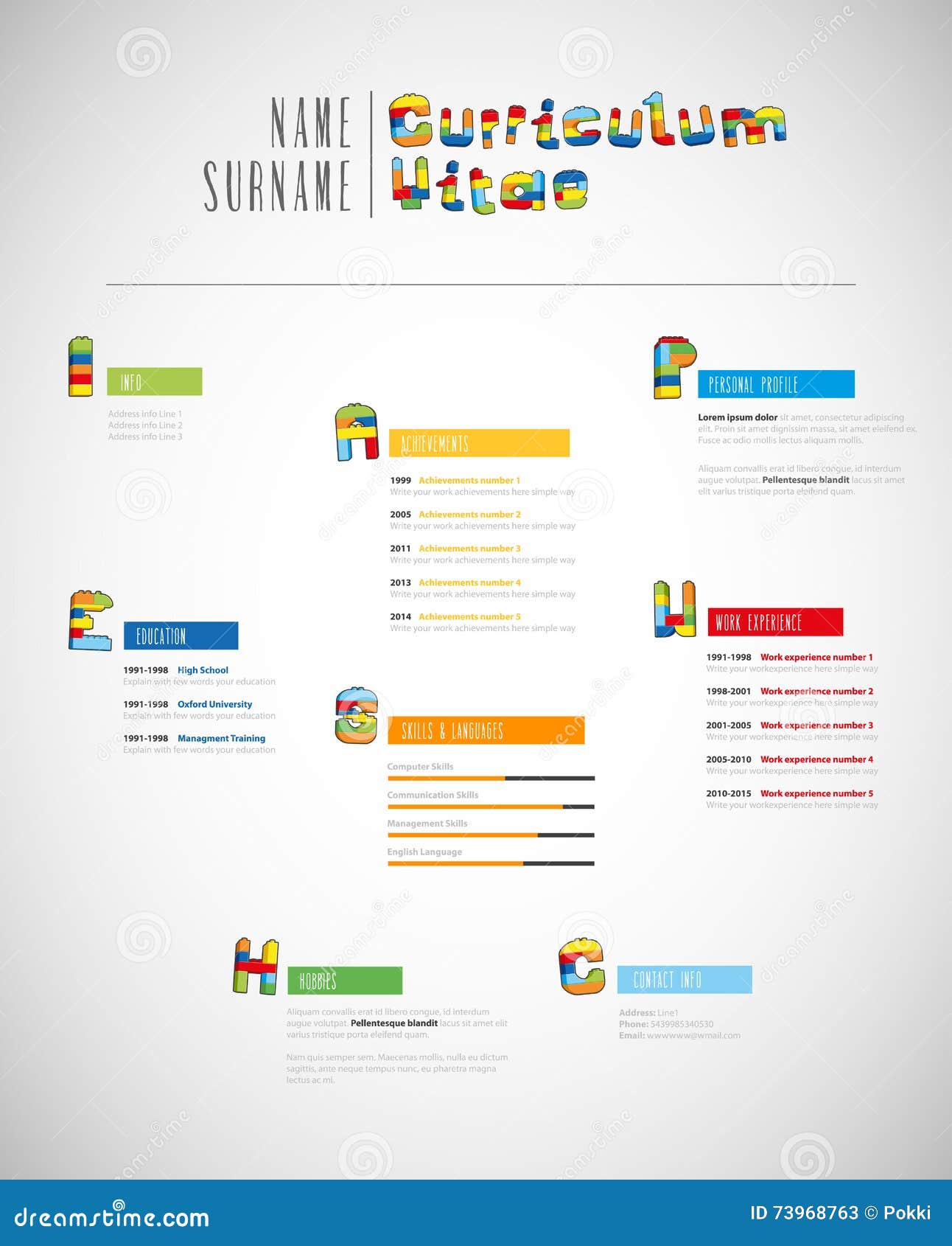 Curriculum vitae design stock vector. Illustration of illustrated ...