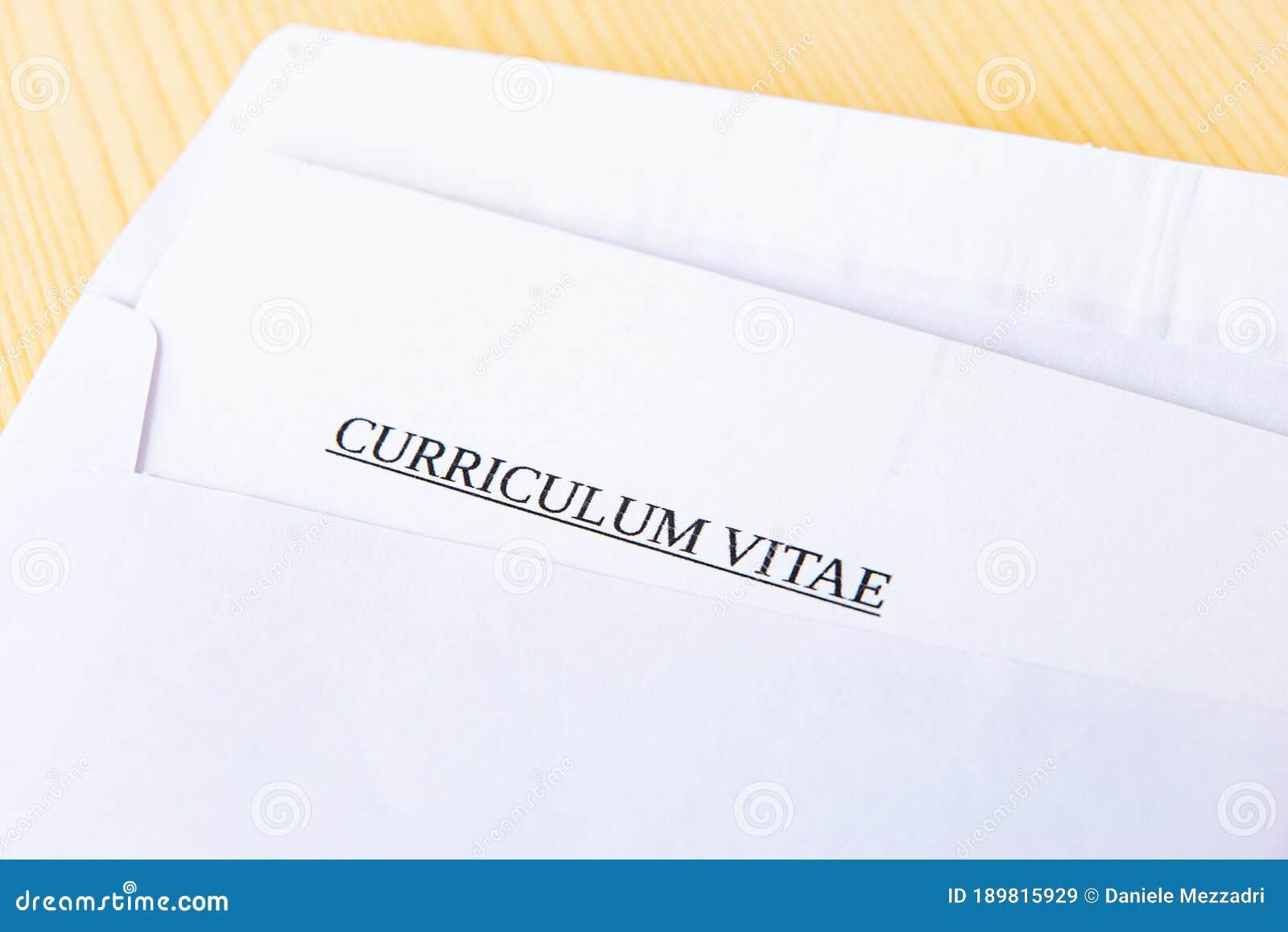 Curriculum Vitae in an Envelope; Sending a Curriculum Vitae. Stock ...