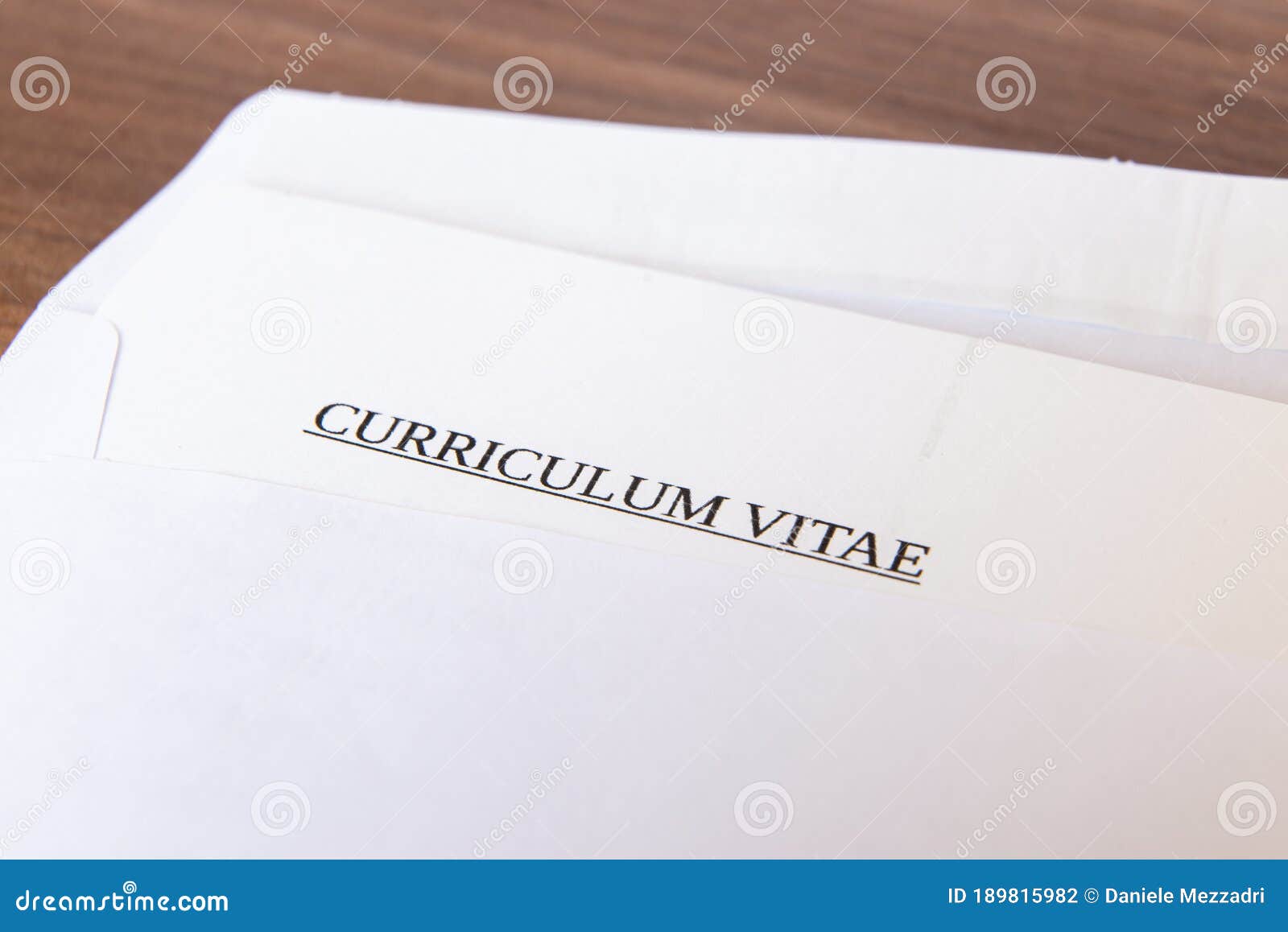 Curriculum Vitae in an Envelope; Sending a Curriculum Vitae. Stock ...