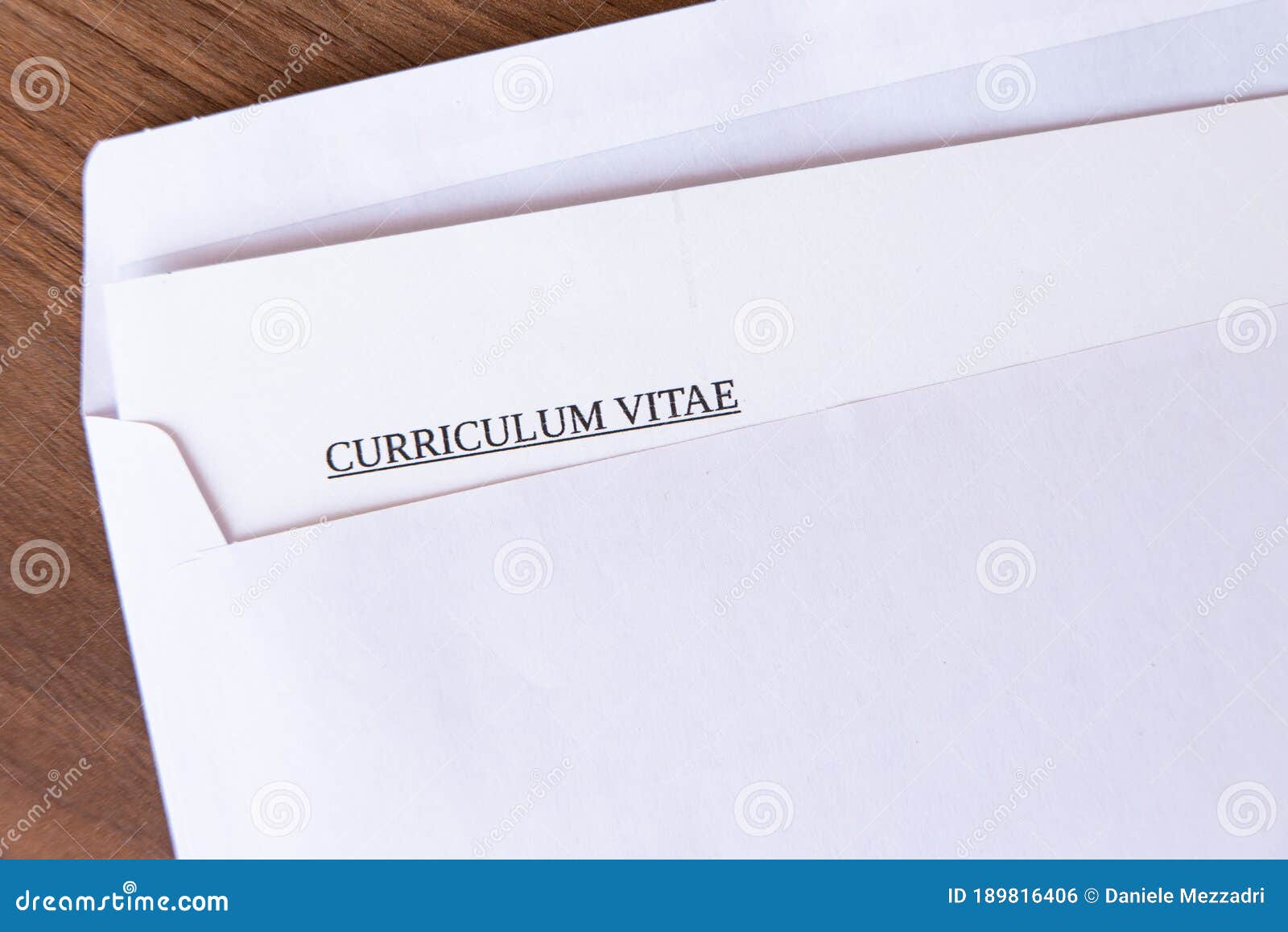 Curriculum Vitae in an Envelope; Sending a Curriculum Vitae. Stock ...
