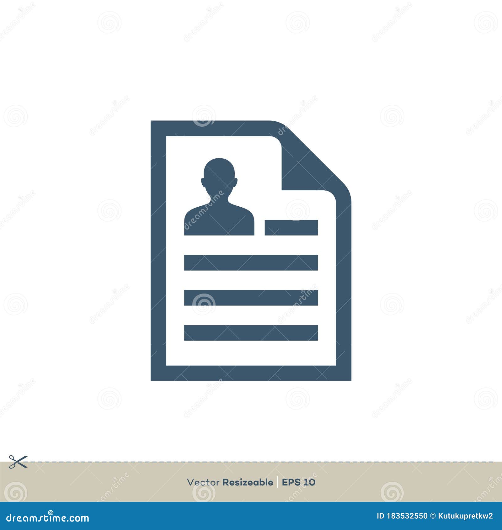 Curriculum Vitae Paper Icon Vector Logo Template Illustration Design ...
