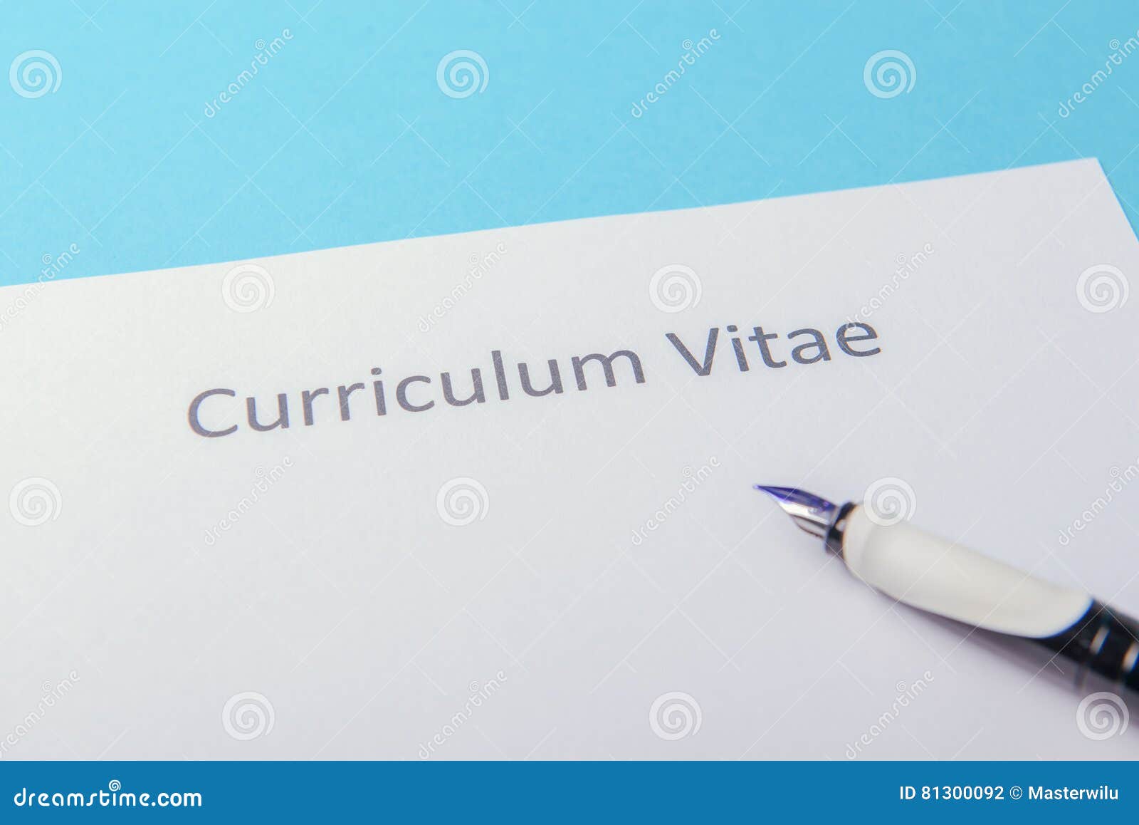 Curriculum Vitae Written On An Blank White Paper Stock Photography ...