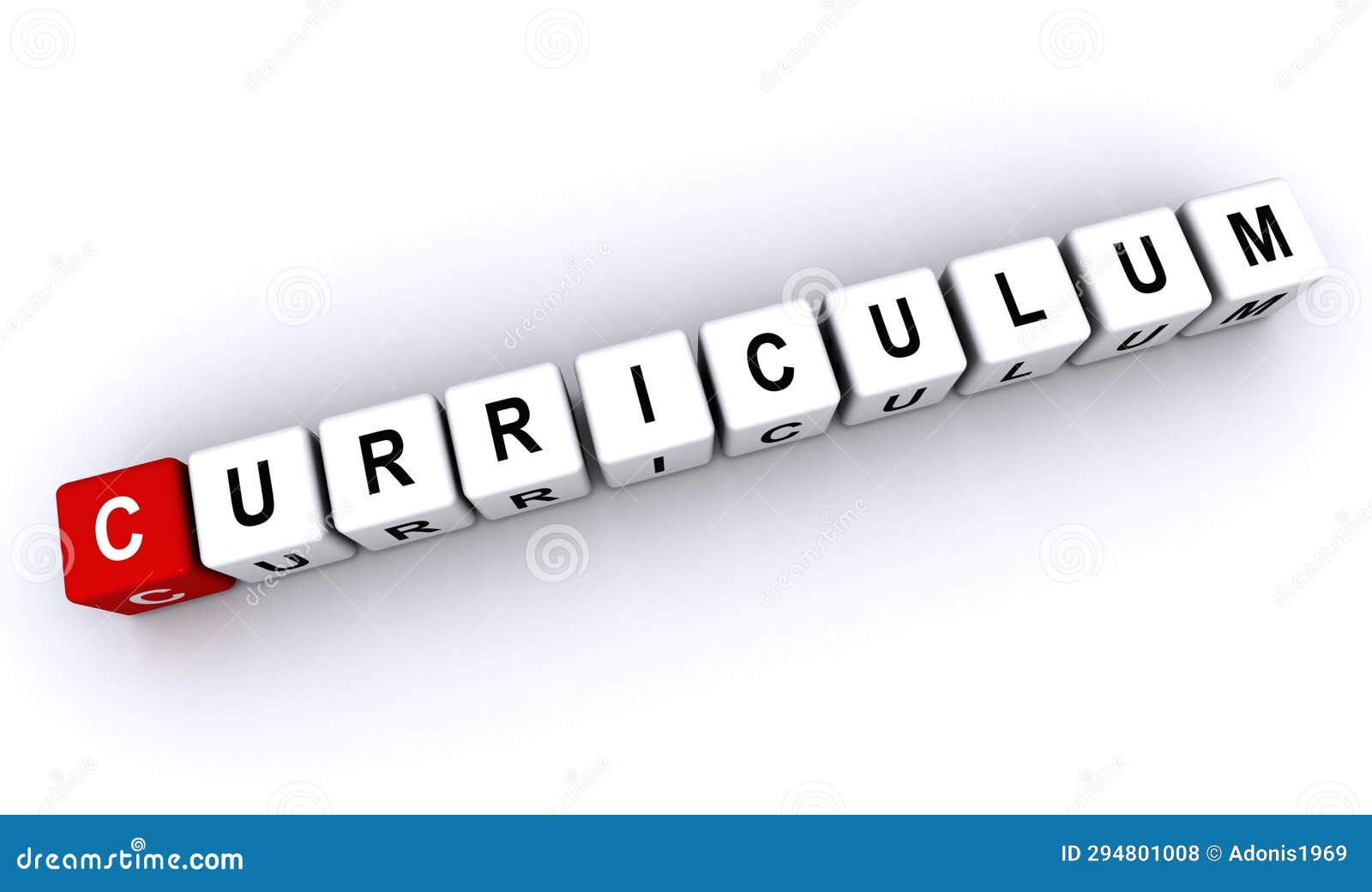 Curriculum Word Block on White Stock Illustration - Illustration of ...