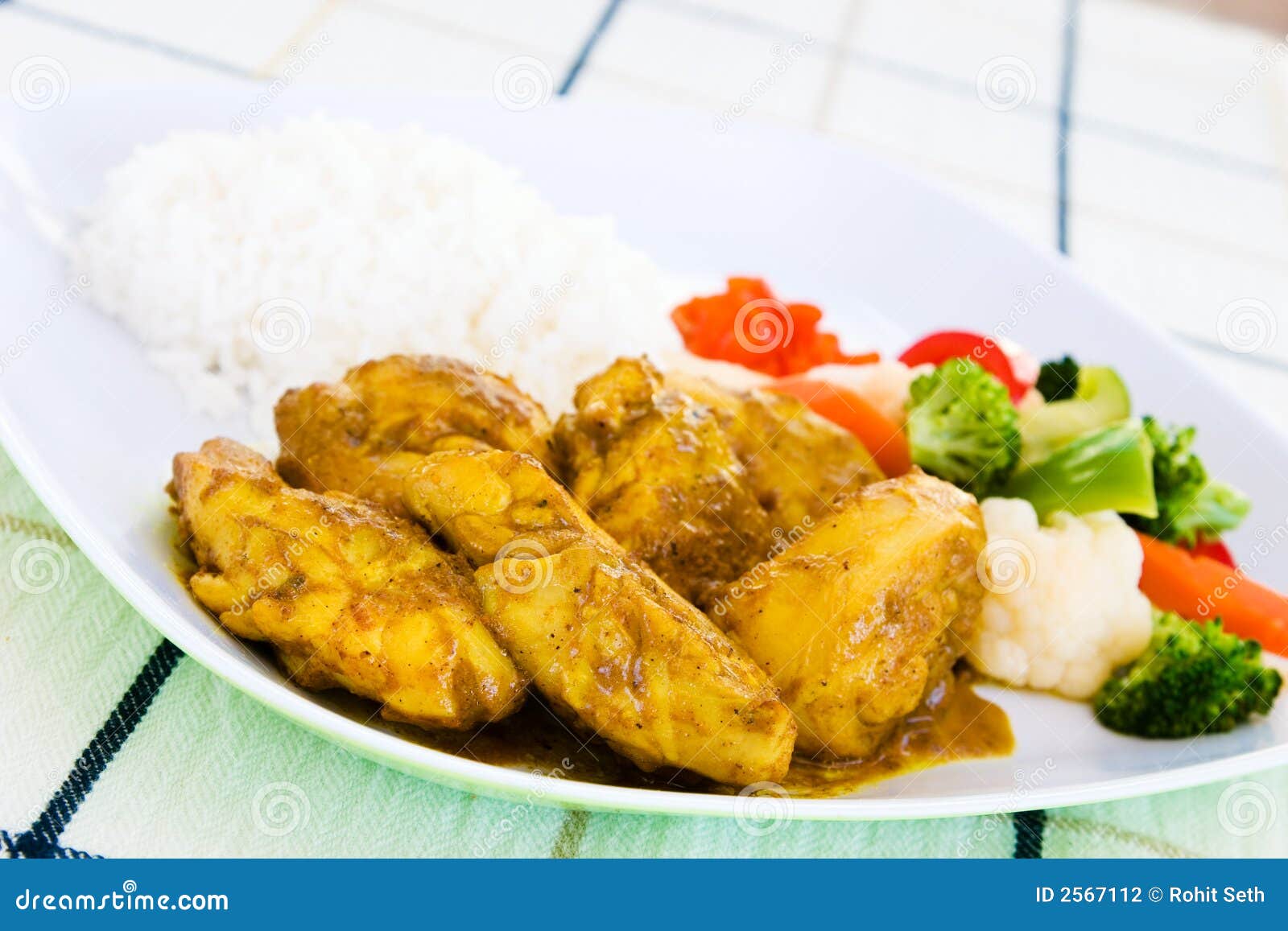Curried Chicken with Rice stock photo. Image of vegetables - 2567112