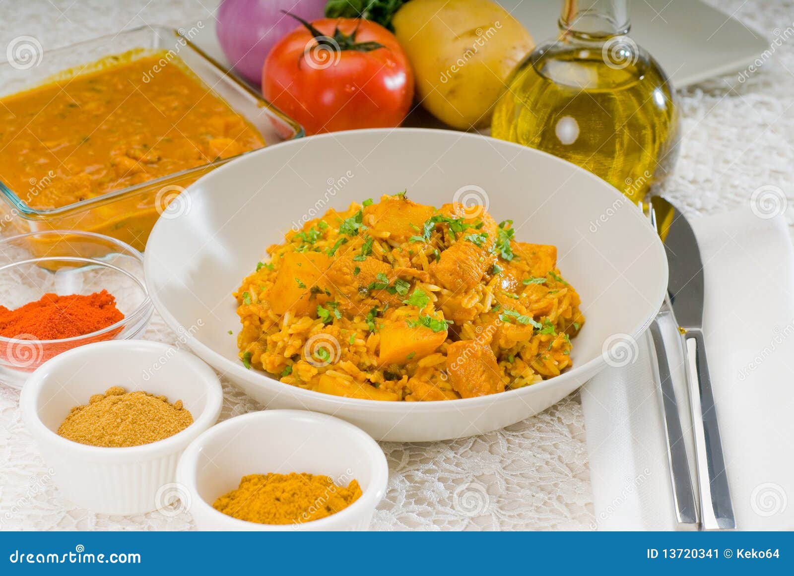 Curry Beef Rice and Potatoes Stock Image - Image of chinese, flavor ...