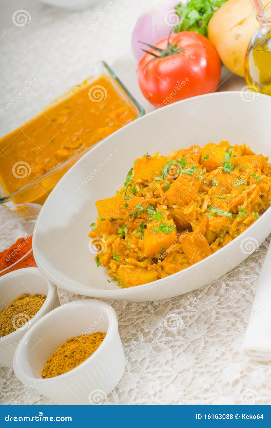 Curry Beef Rice and Potatoes Stock Photo - Image of indian, extra: 16163088