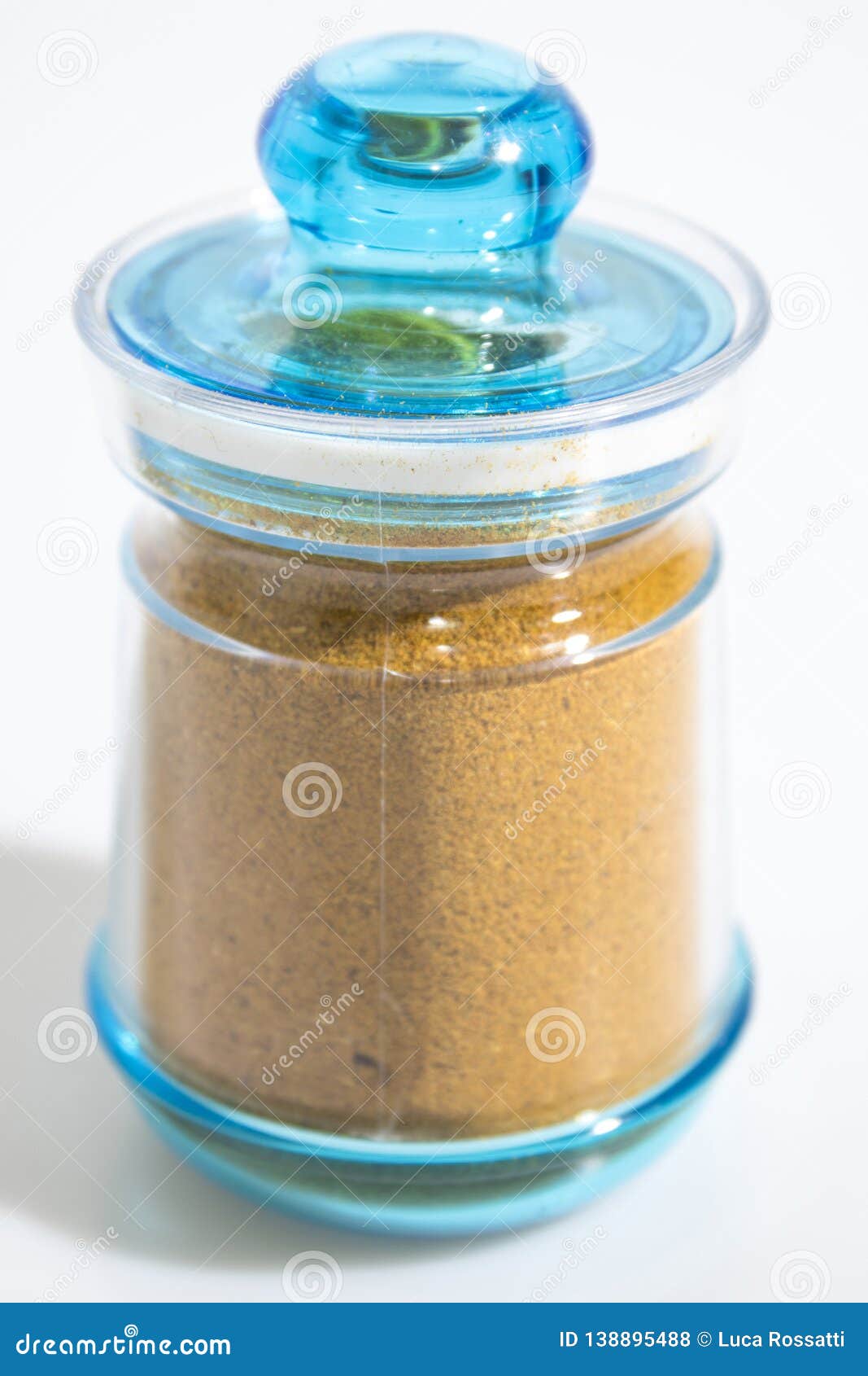 Curry in a Blue Jar Isolated in a White Background Stock Photo - Image ...