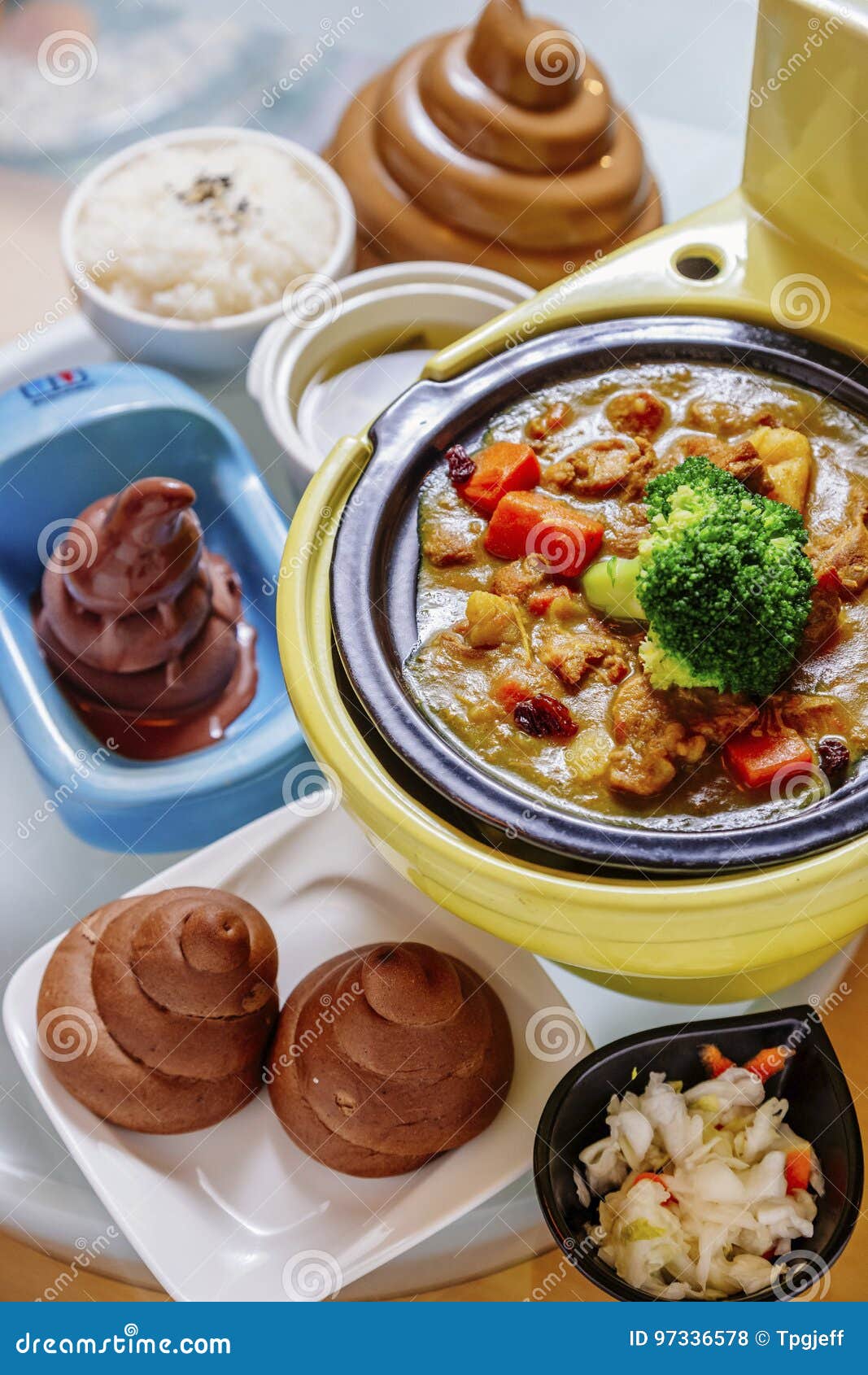 Curry rice and bread stock photo. Image of taiwan, nutrition - 97336578