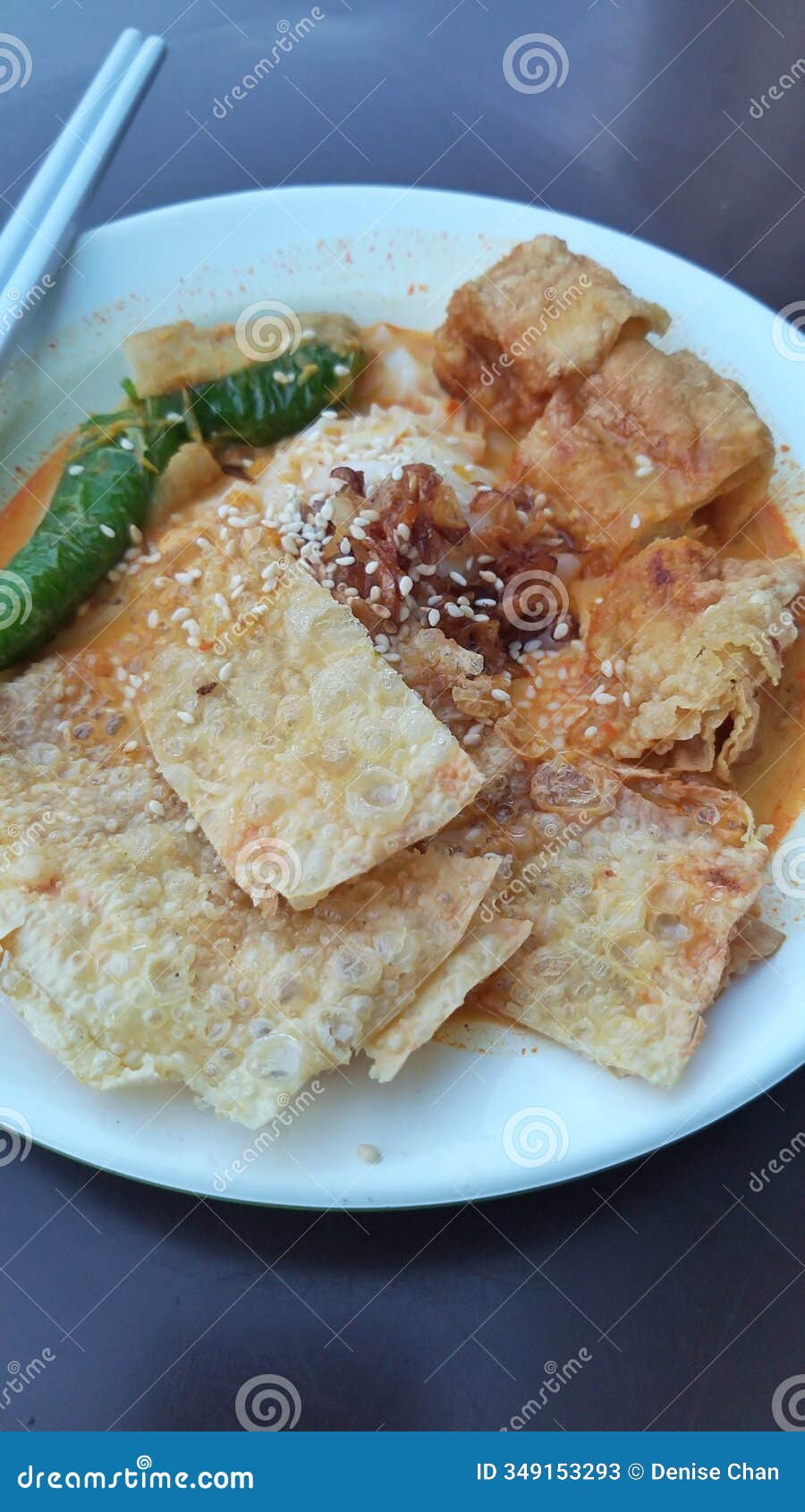 Curry chee cheong fun stock image. Image of cheong, gourmet - 349153293