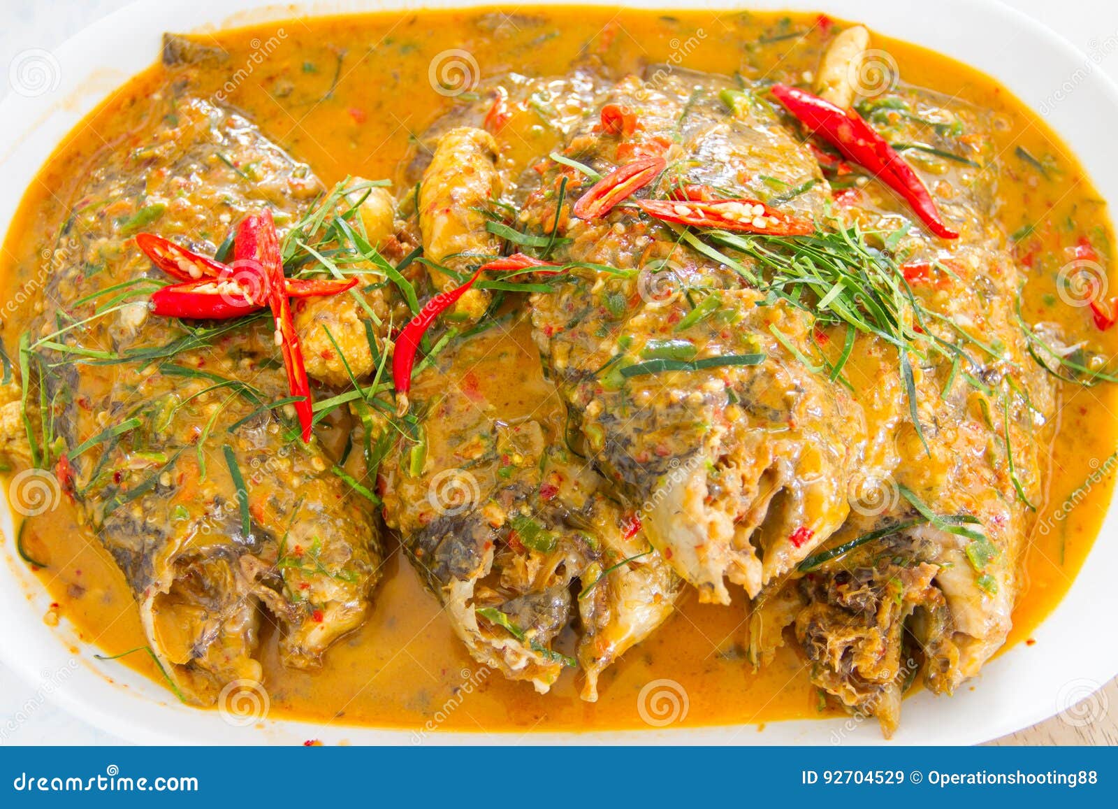 Curry-fried FishChu Chee Fish Stock Image - Image of indian, fish: 92704529